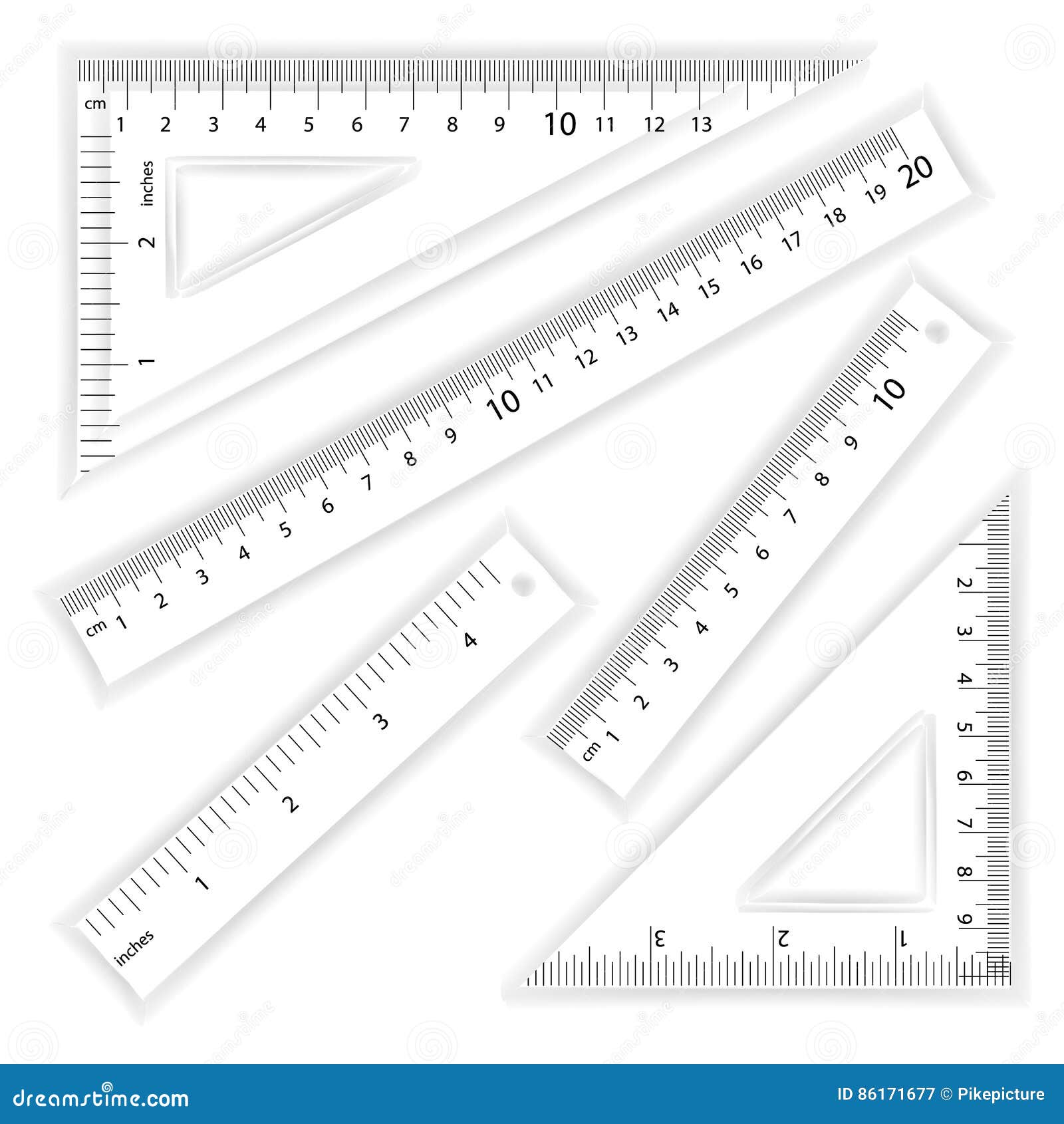 Centimeter Inch And Metric Rulers. Centimeters And Inches Measuring ...