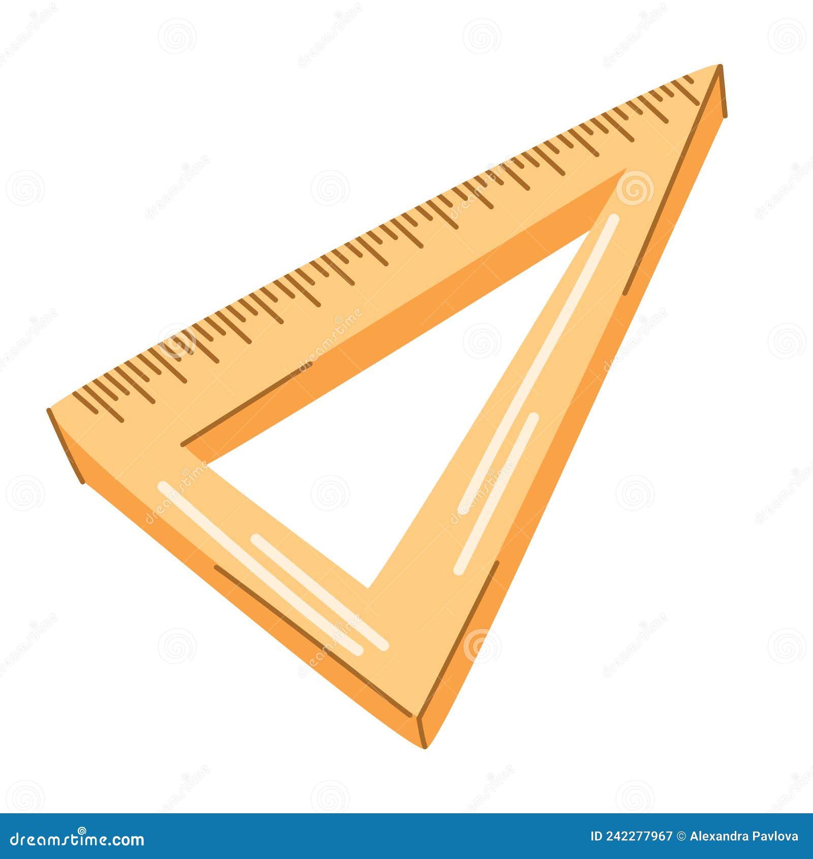 Ruler. Triangular Yellow Ruler. Office Items for Drawing, Study and ...