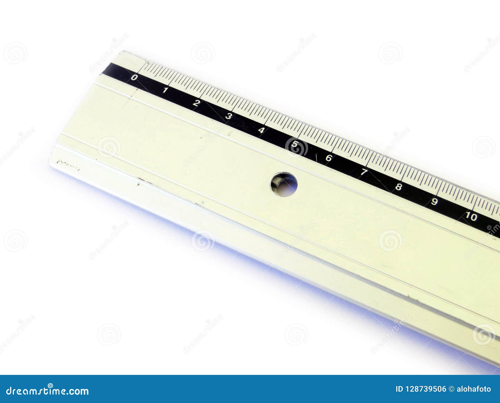 Used Scale Ruler in Silver with Isolated White Background Stock Photo ...
