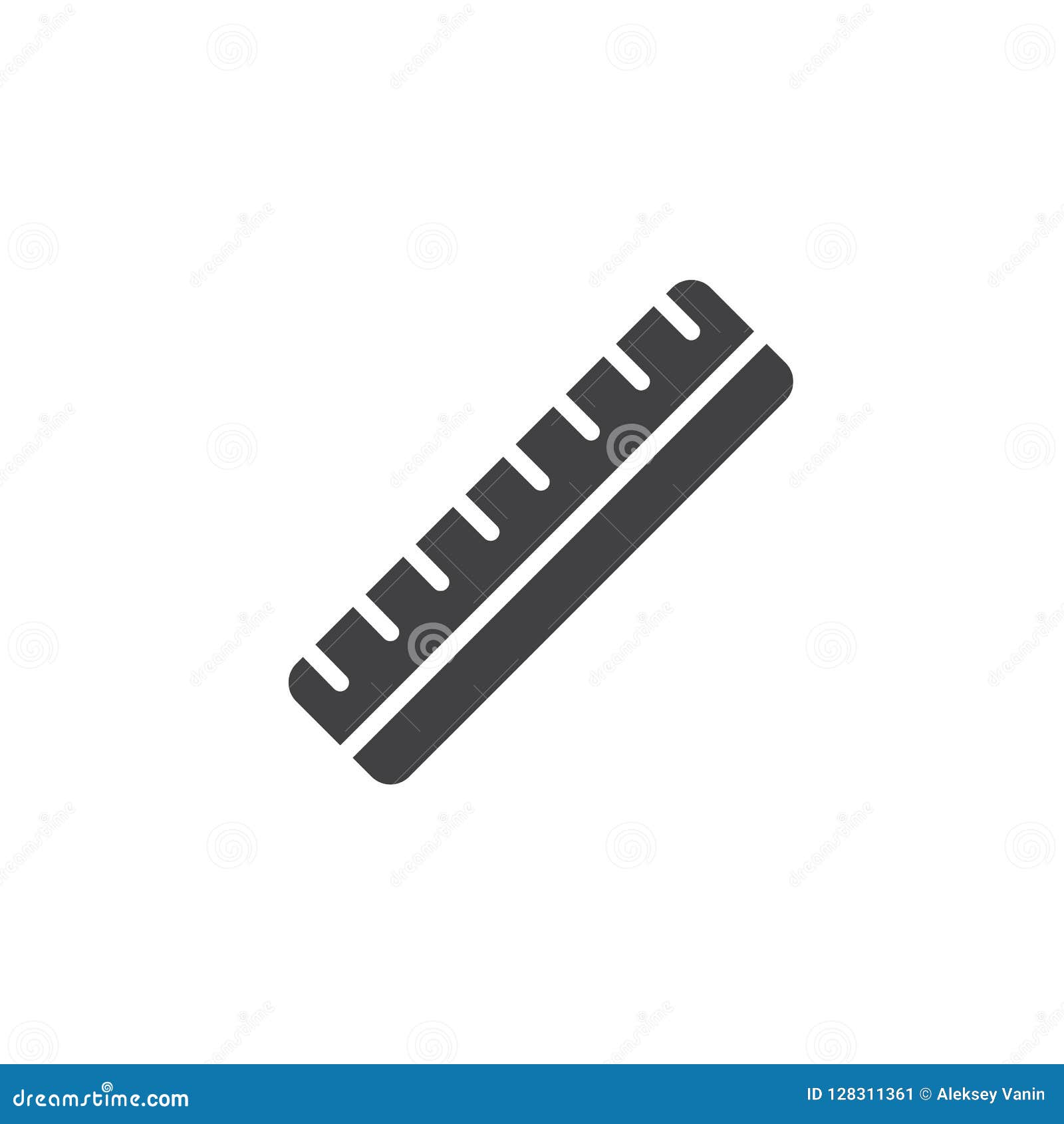Ruler vector icon stock vector. Illustration of ruler - 128311361