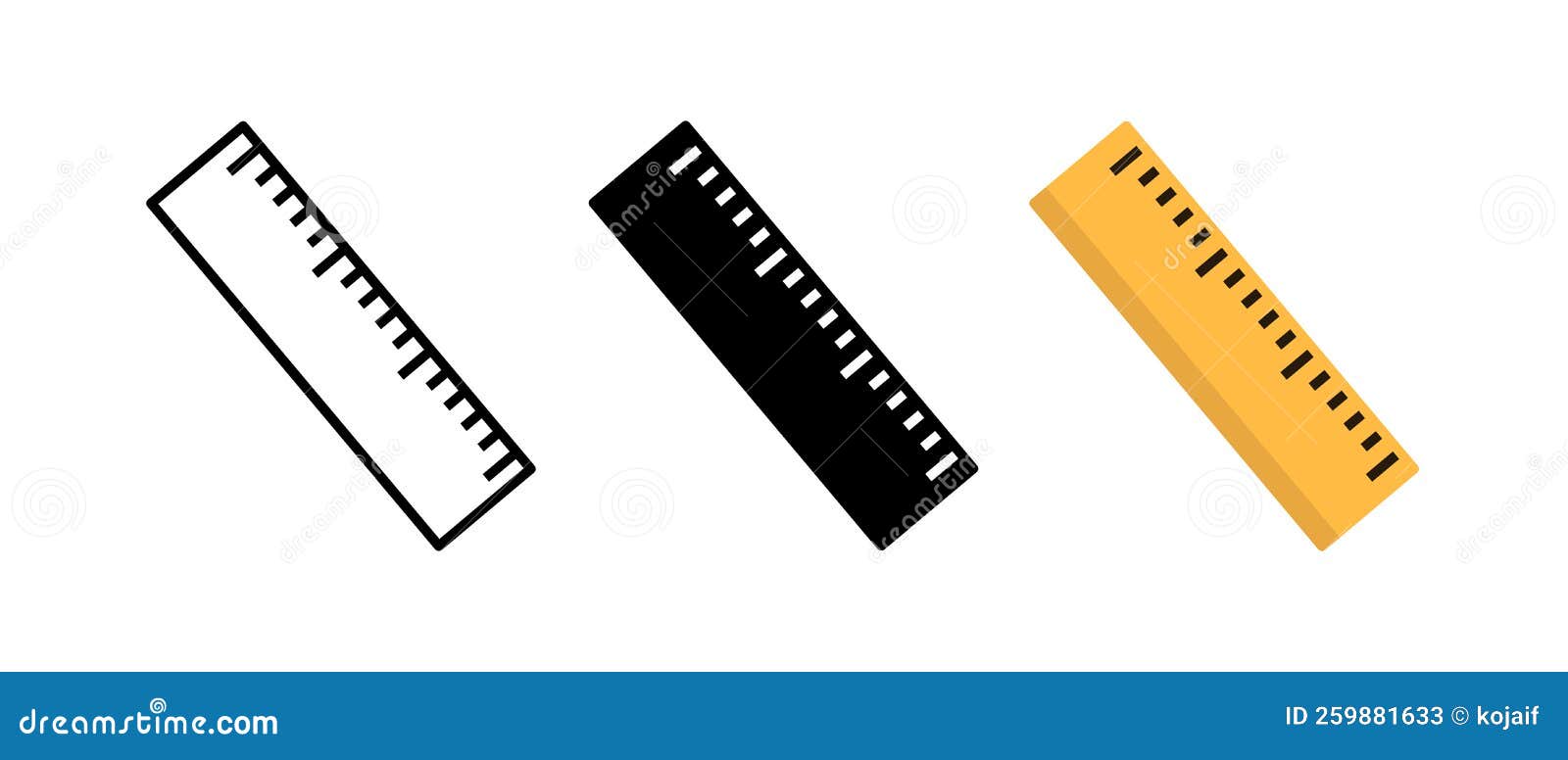 Ruler Vector Icon Set. Flat Style Measuring Symbol. Colorful Ruler Sign ...