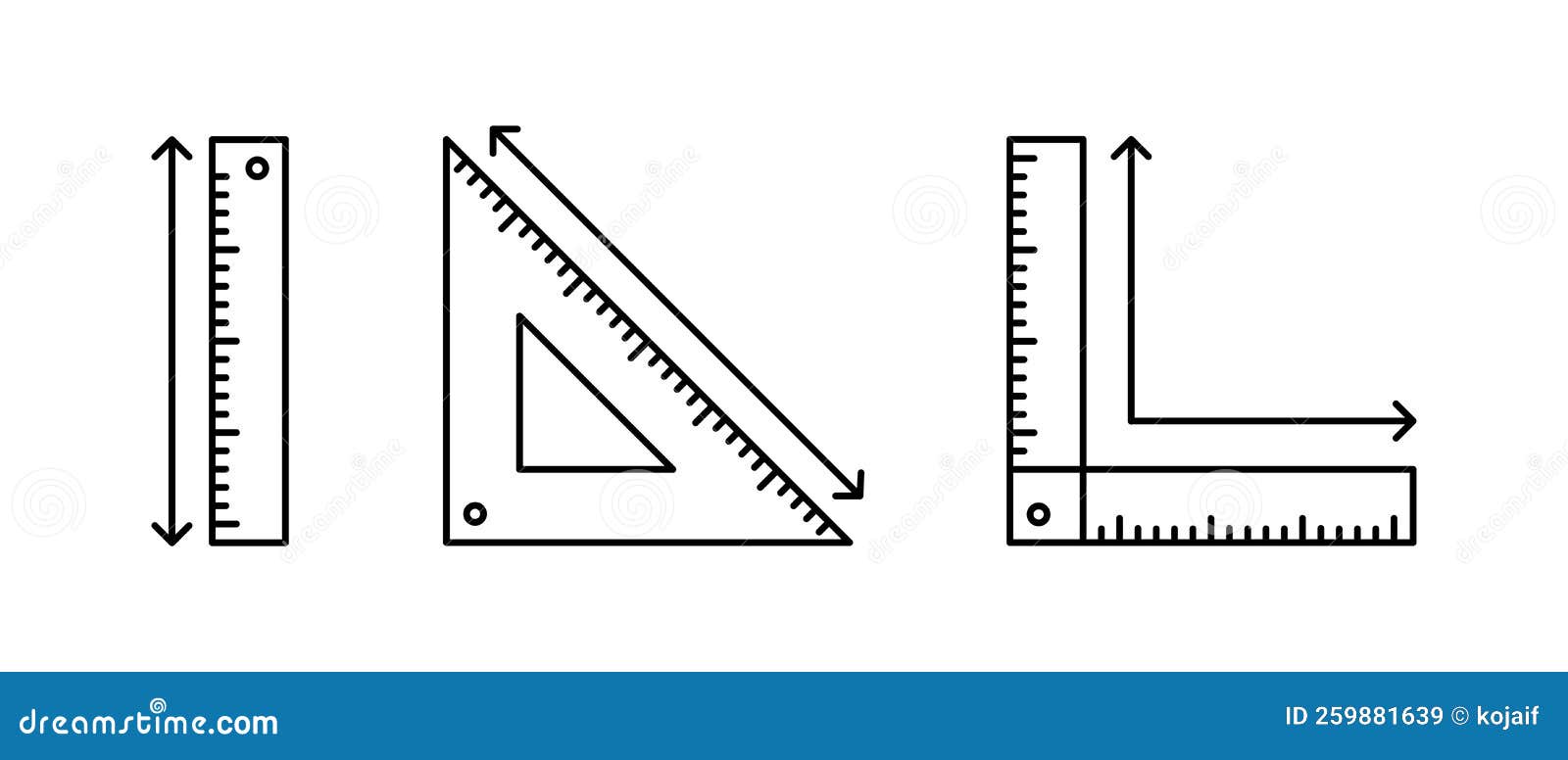 Ruler Vector Icon Set. Flat Style Measuring Symbol Stock Vector ...