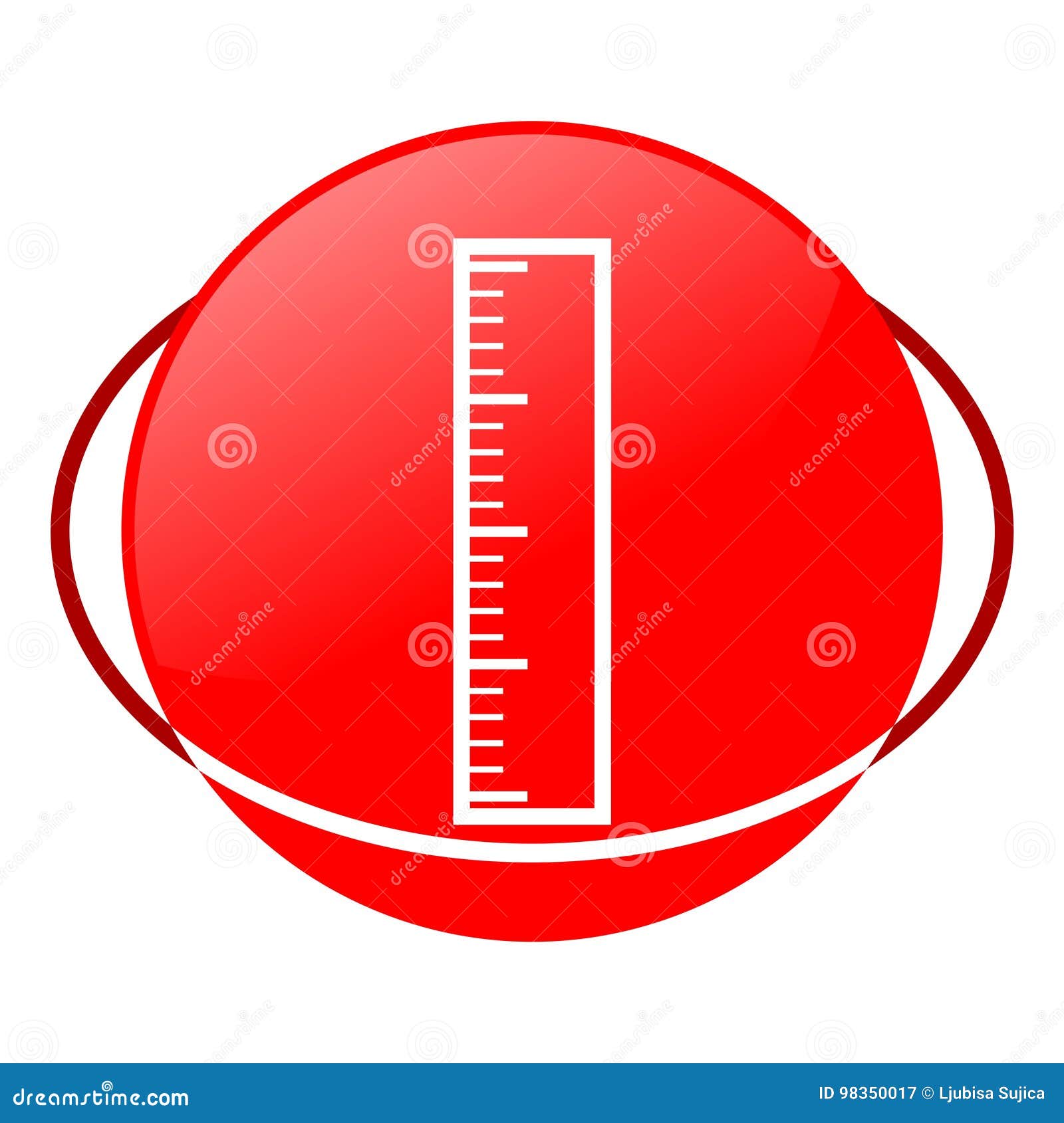 Ruler Vector Illustration Red Icon Stock Vector - Illustration of long ...