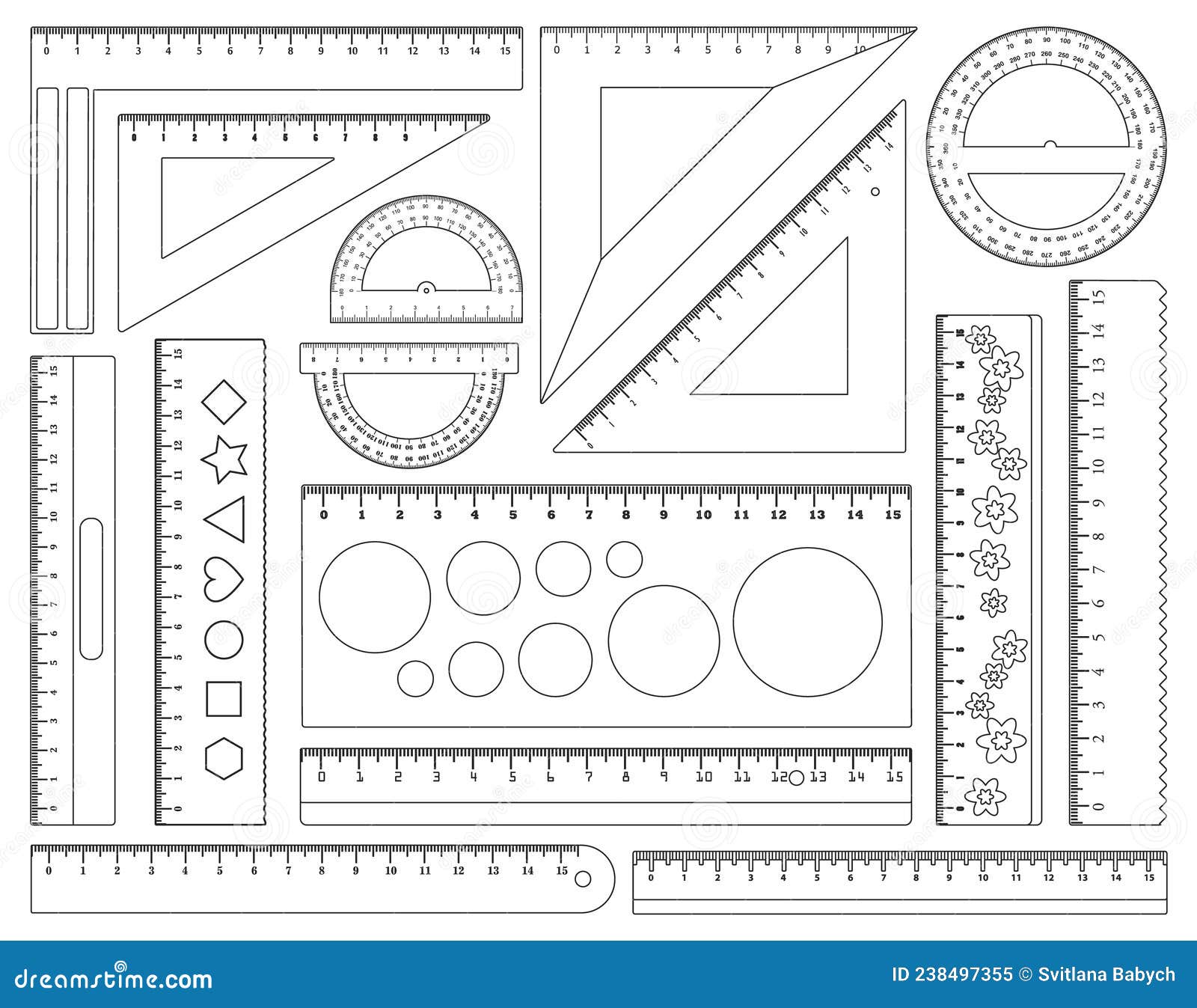 Ruler Vector Illustration on White Background. Vector Outline Set Icon ...