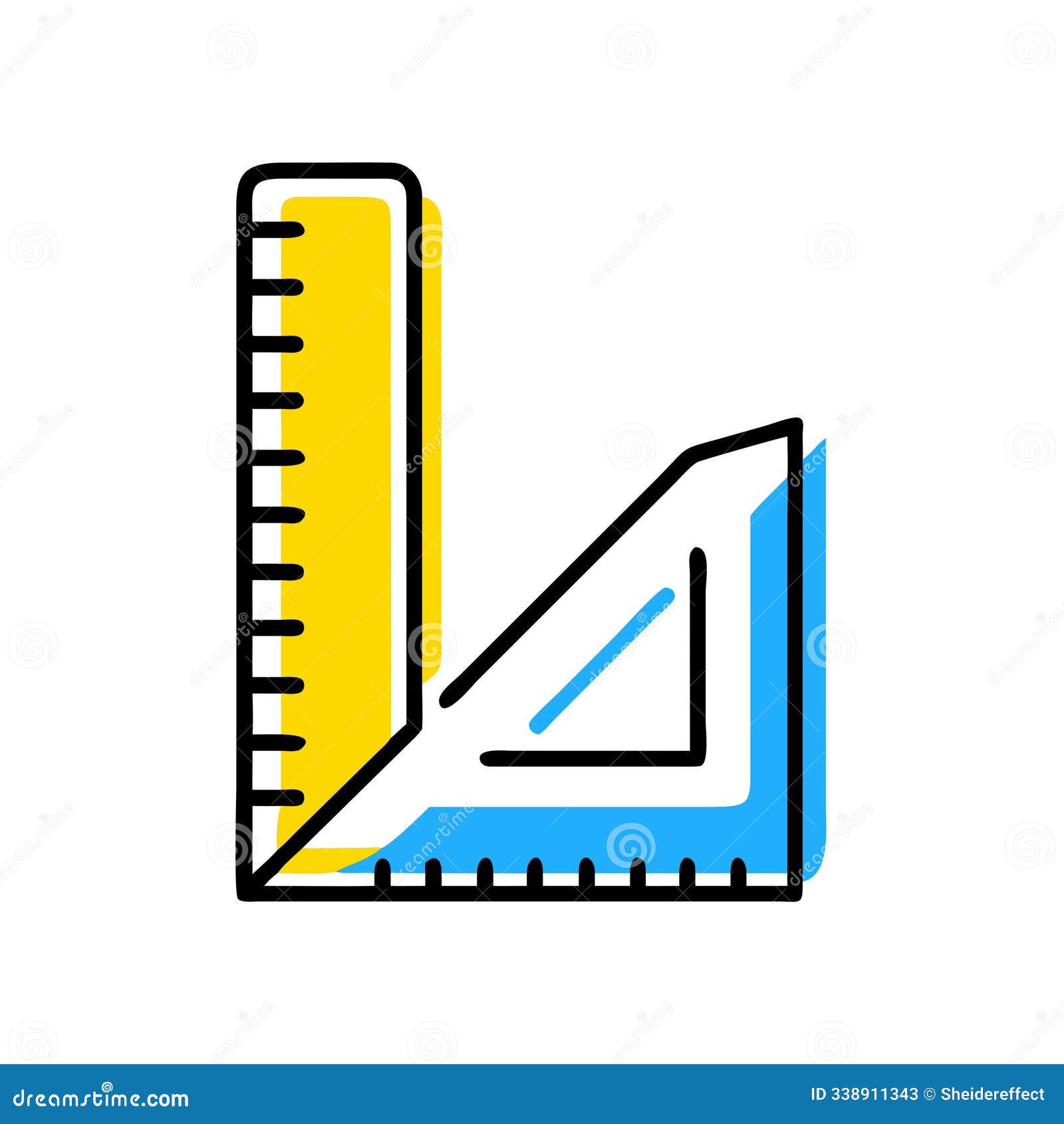 A Ruler with a Yellow and Blue Stripe is Shown Stock Image ...