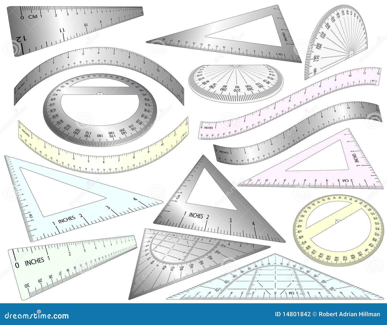 Rulers stock vector. Illustration of angled, square, aluminum - 14801842