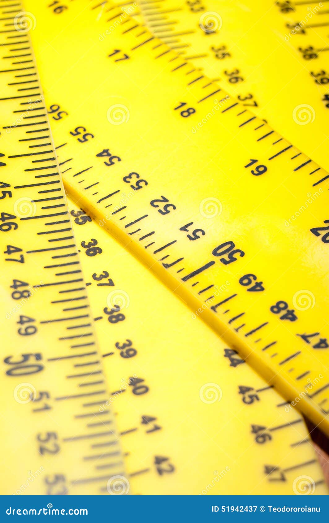Rulers close up stock image. Image of detail, yellow - 51942437