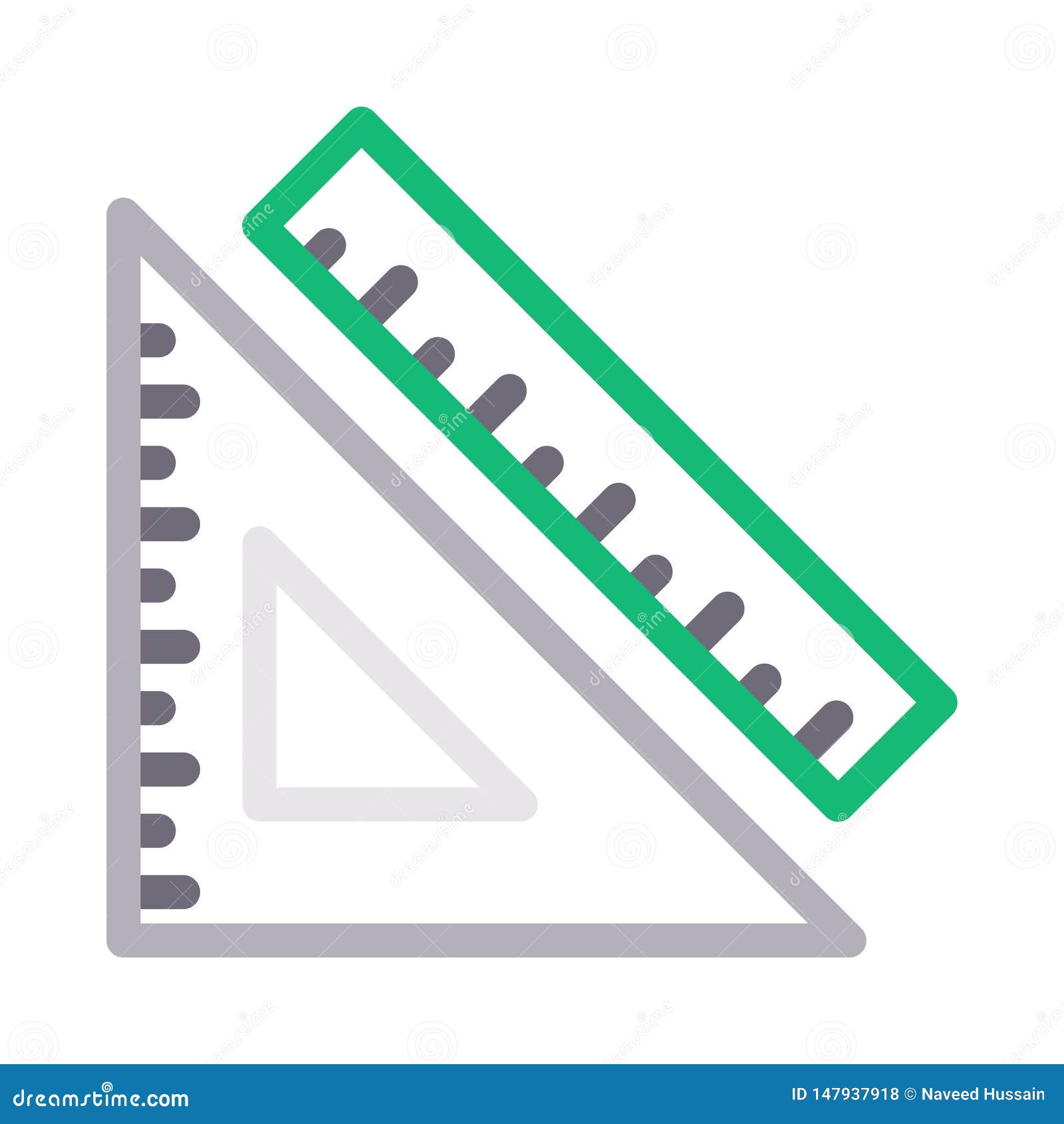 Rulers Thin Color Line Vector Icon Stock Vector - Illustration of ...