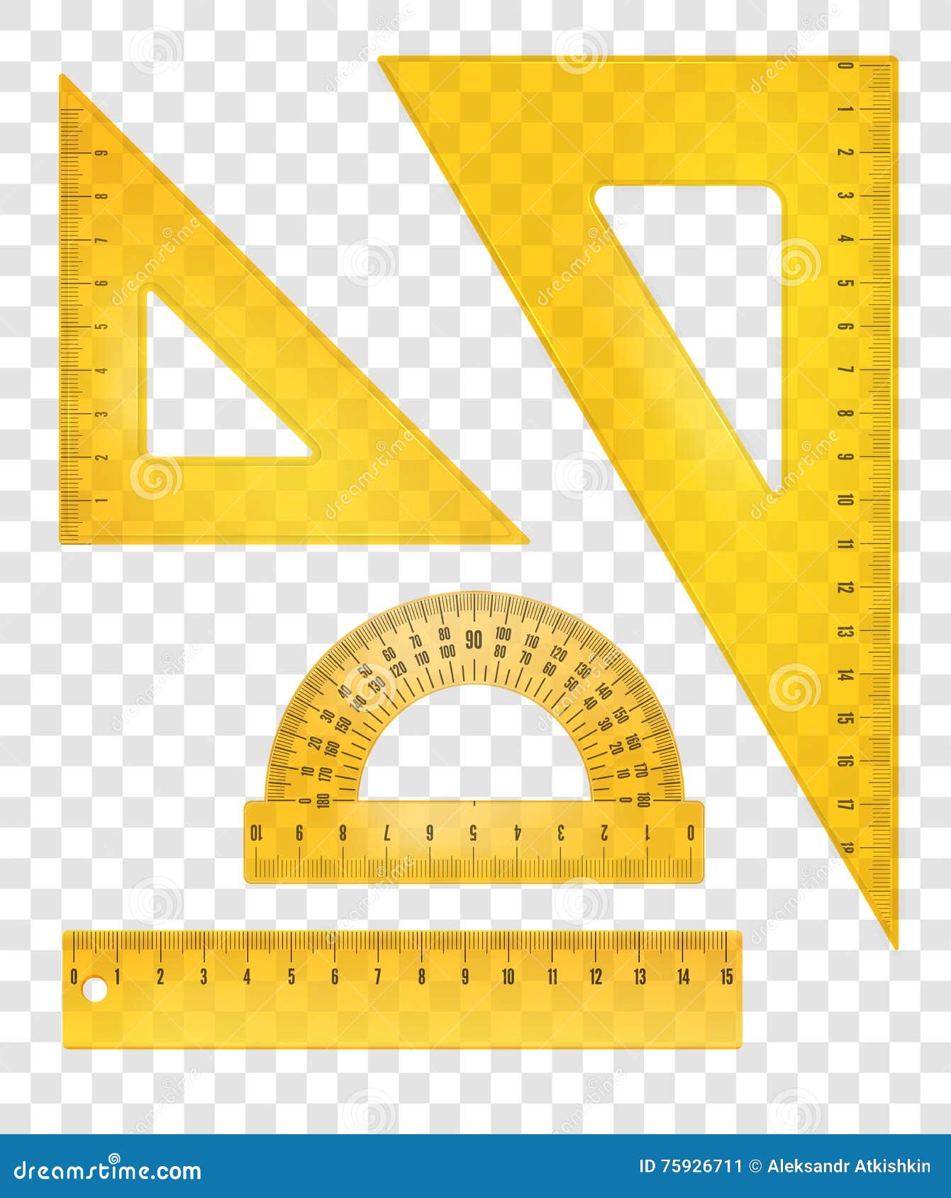 Rulers and triangles stock vector. Illustration of draw - 75926711