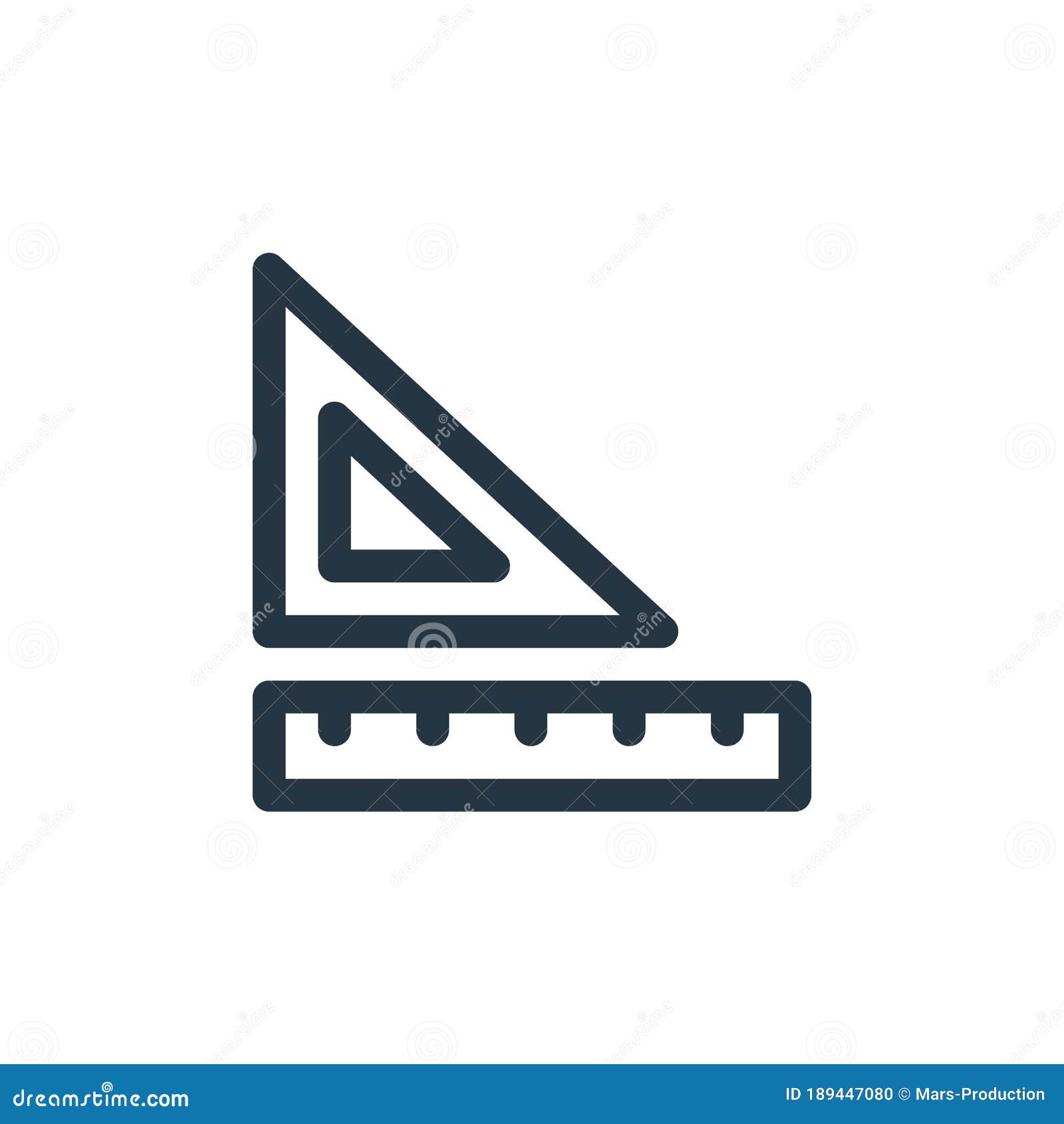 Rulers Vector Icon Isolated on White Background. Outline, Thin Line ...