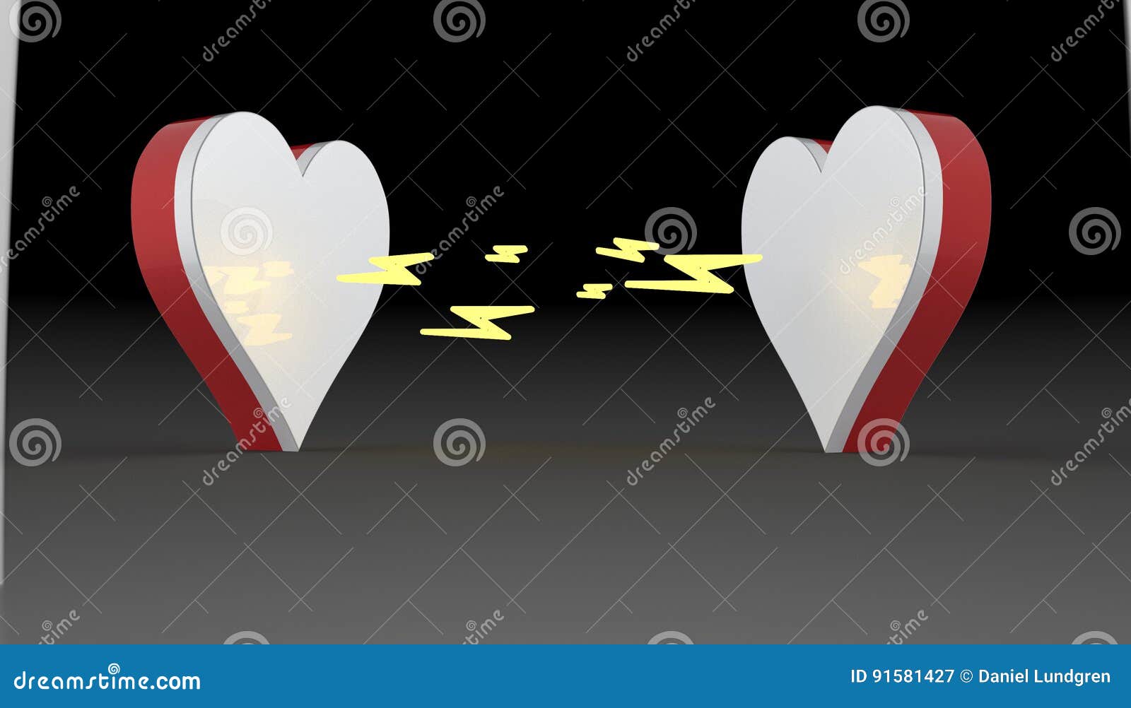 Rules of Attraction Magnetic Hearts 3d Illustration Concept Stock ...