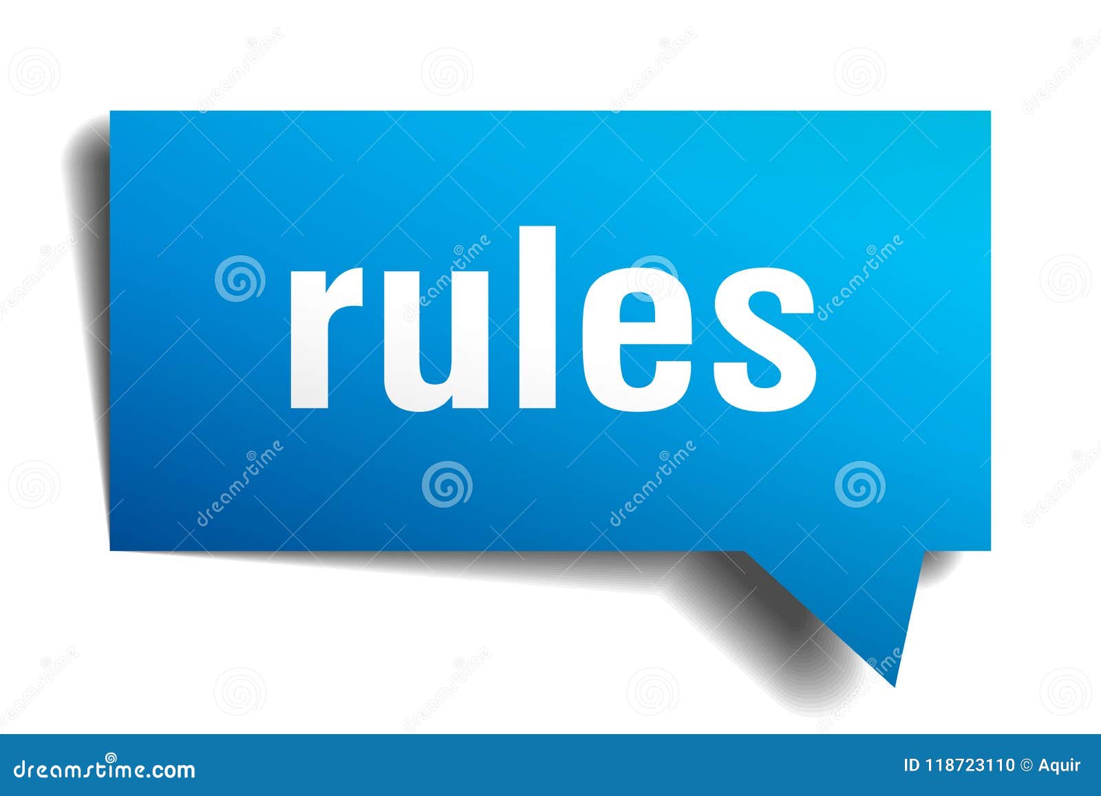 Rules Blue 3d Speech Bubble Stock Vector - Illustration of banner ...
