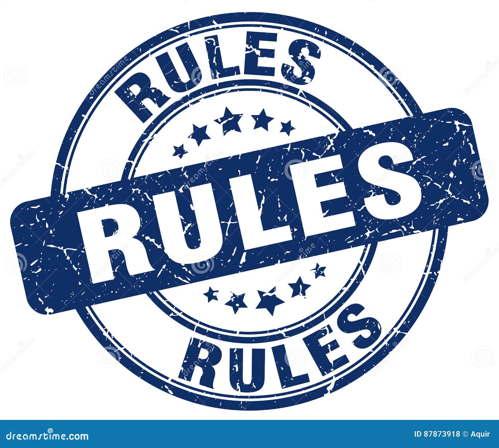 Rules Blue Grunge Round Stamp Stock Vector - Illustration of round ...