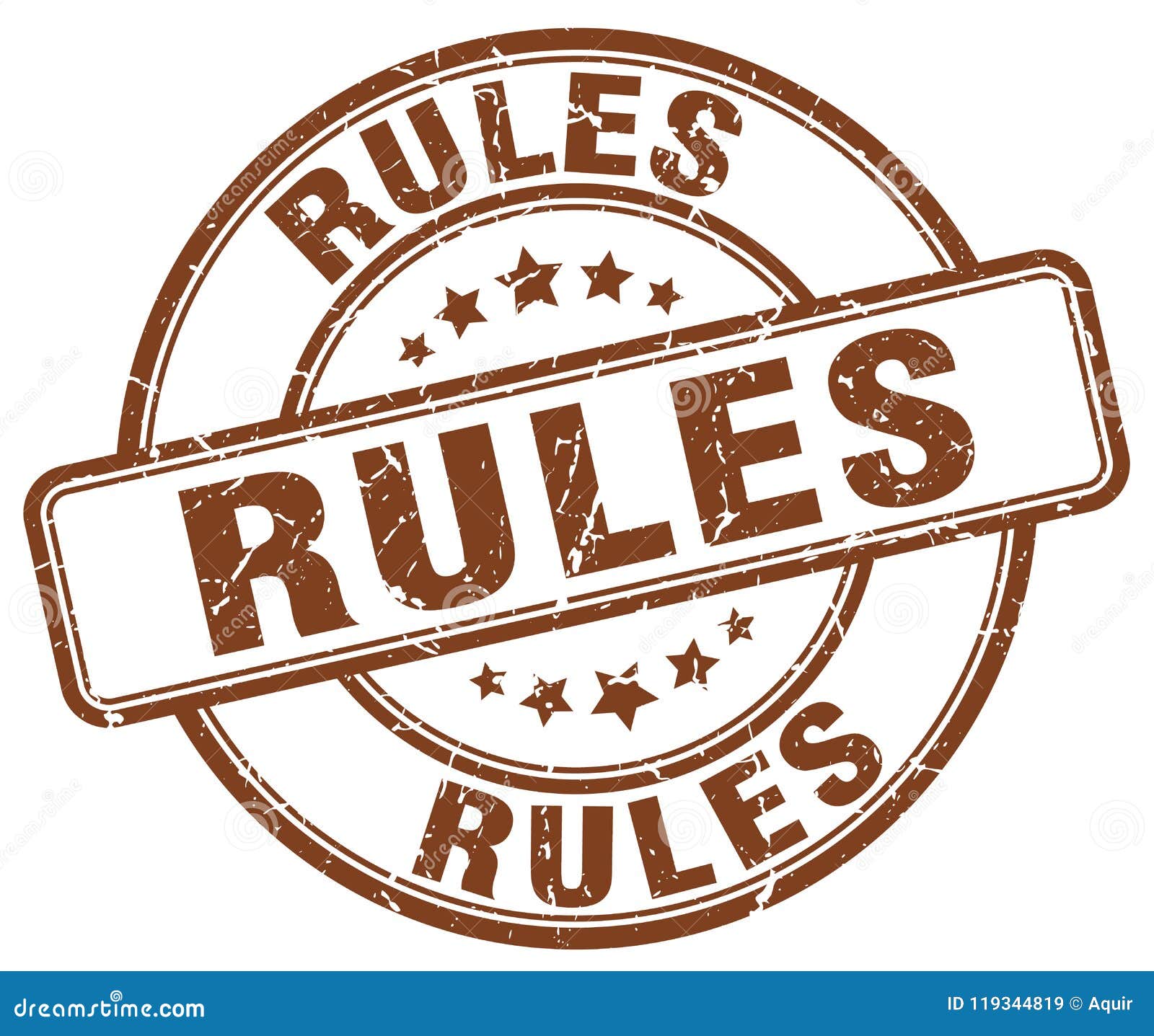 Rules brown stamp stock vector. Illustration of isolated - 119344819