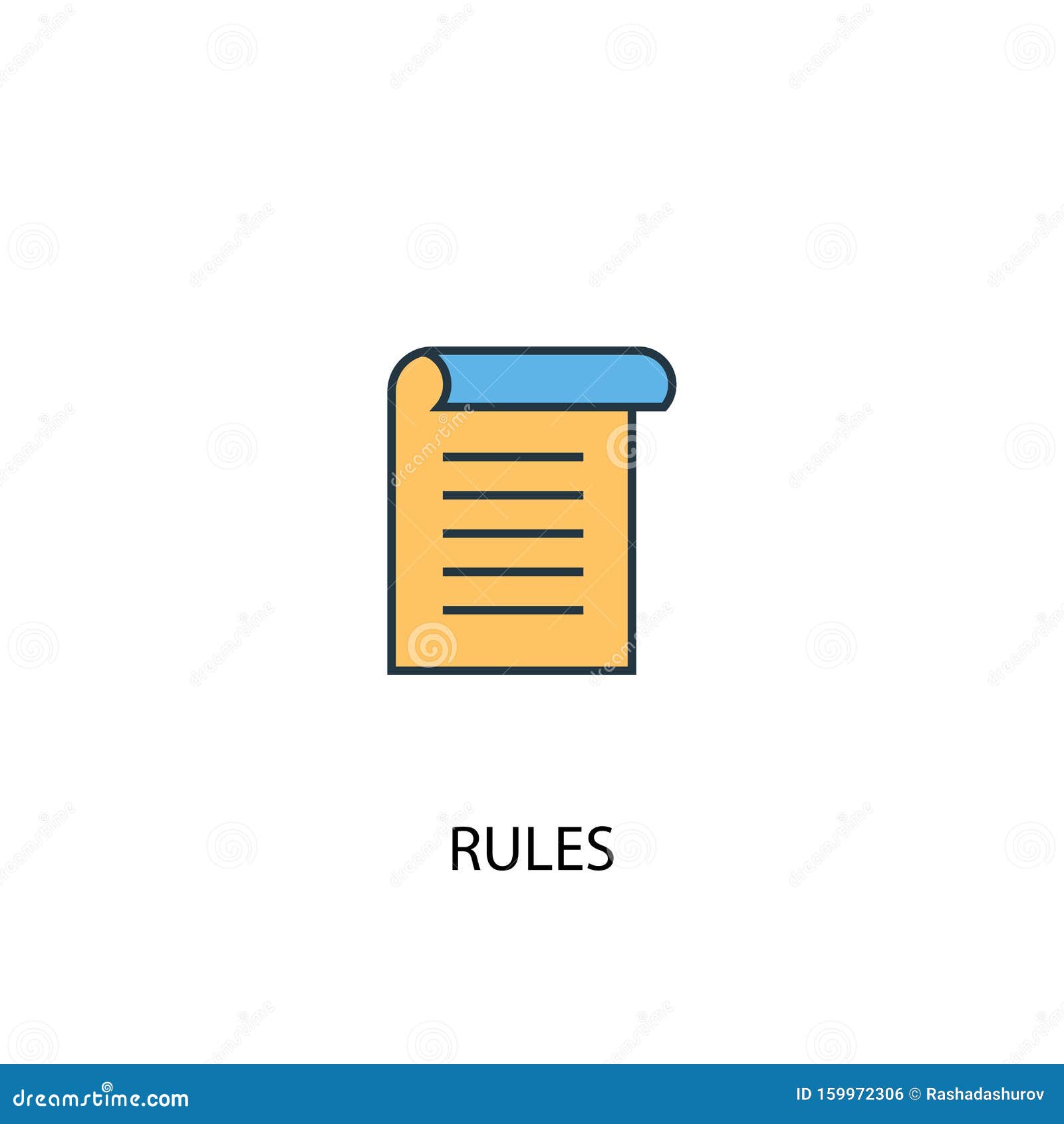 Rules Concept 2 Colored Line Icon Stock Vector - Illustration of roll ...