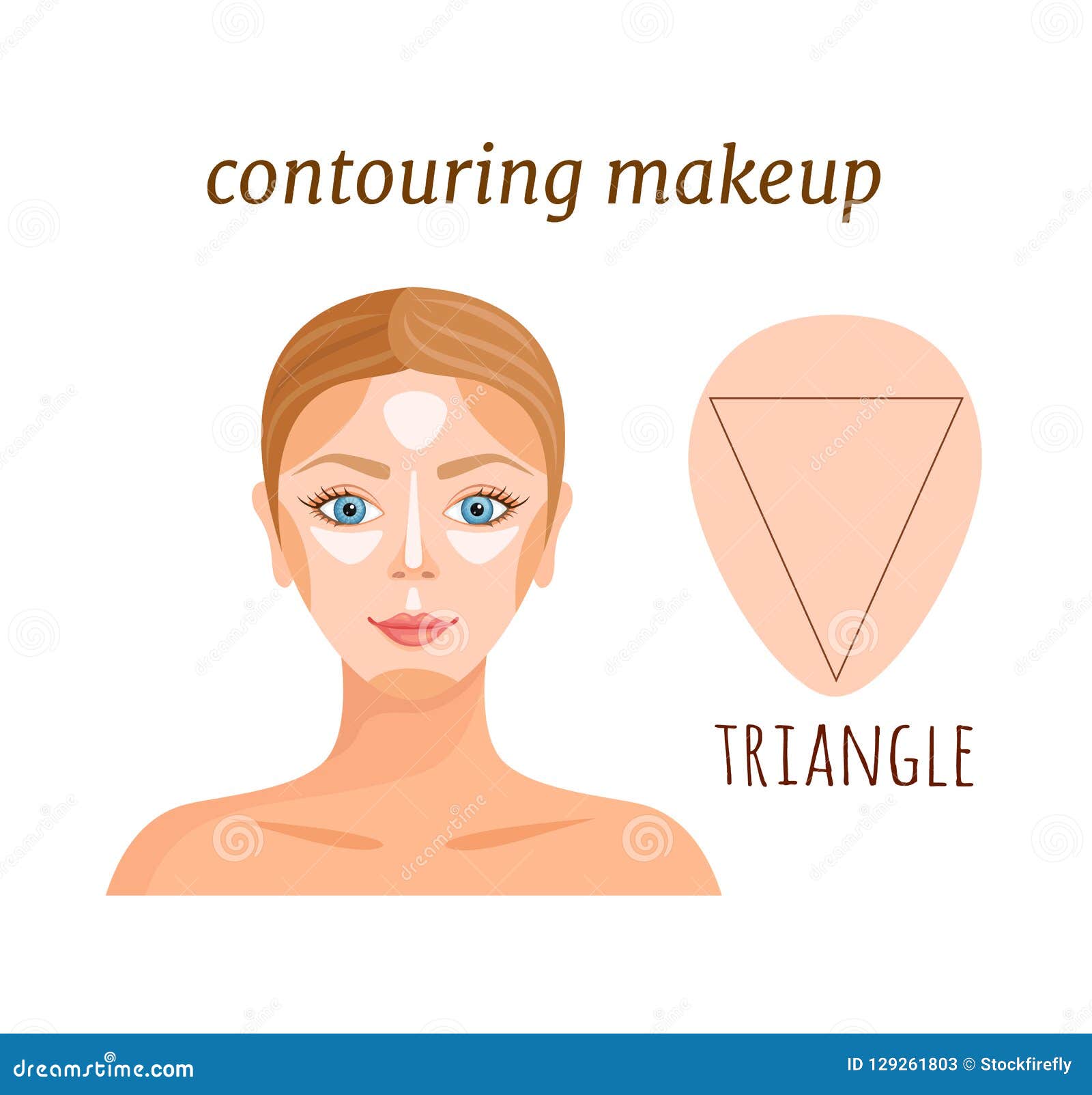 Rules for Drawing a Contour and Highlighter on a Triangular Female Face ...