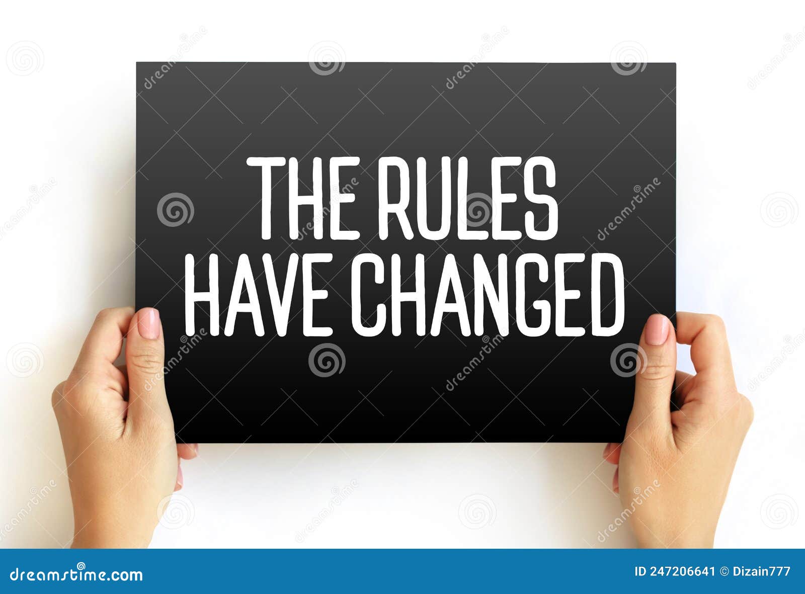 The Rules Have Changed Text on Card, Concept Background Stock Image ...