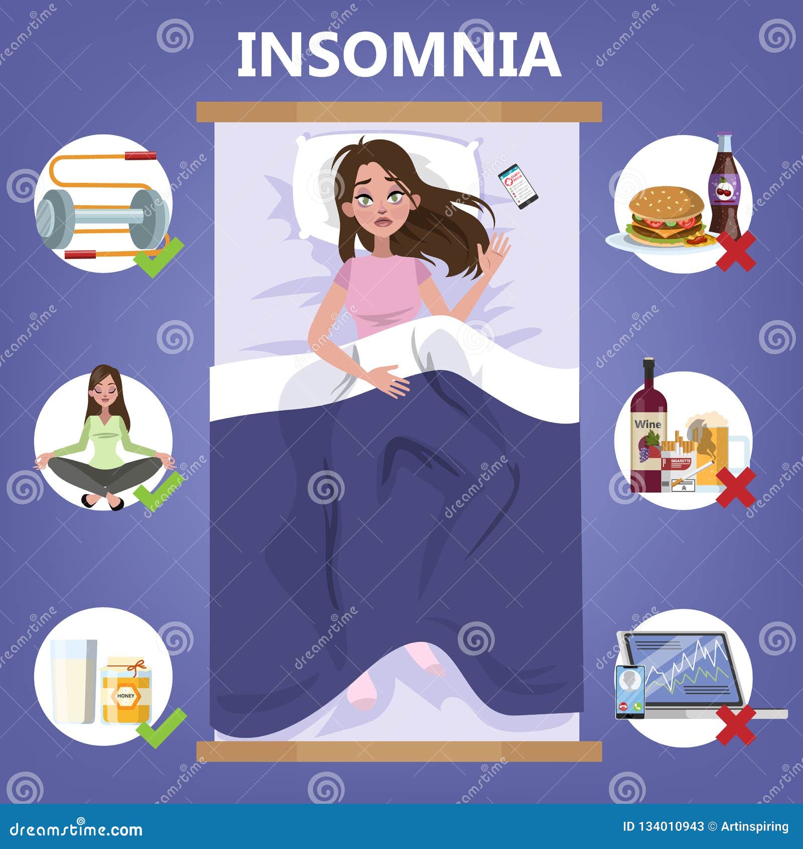 Rules Of Healthy Sleep Bedtime Routine For Good Sleep Stock Vector