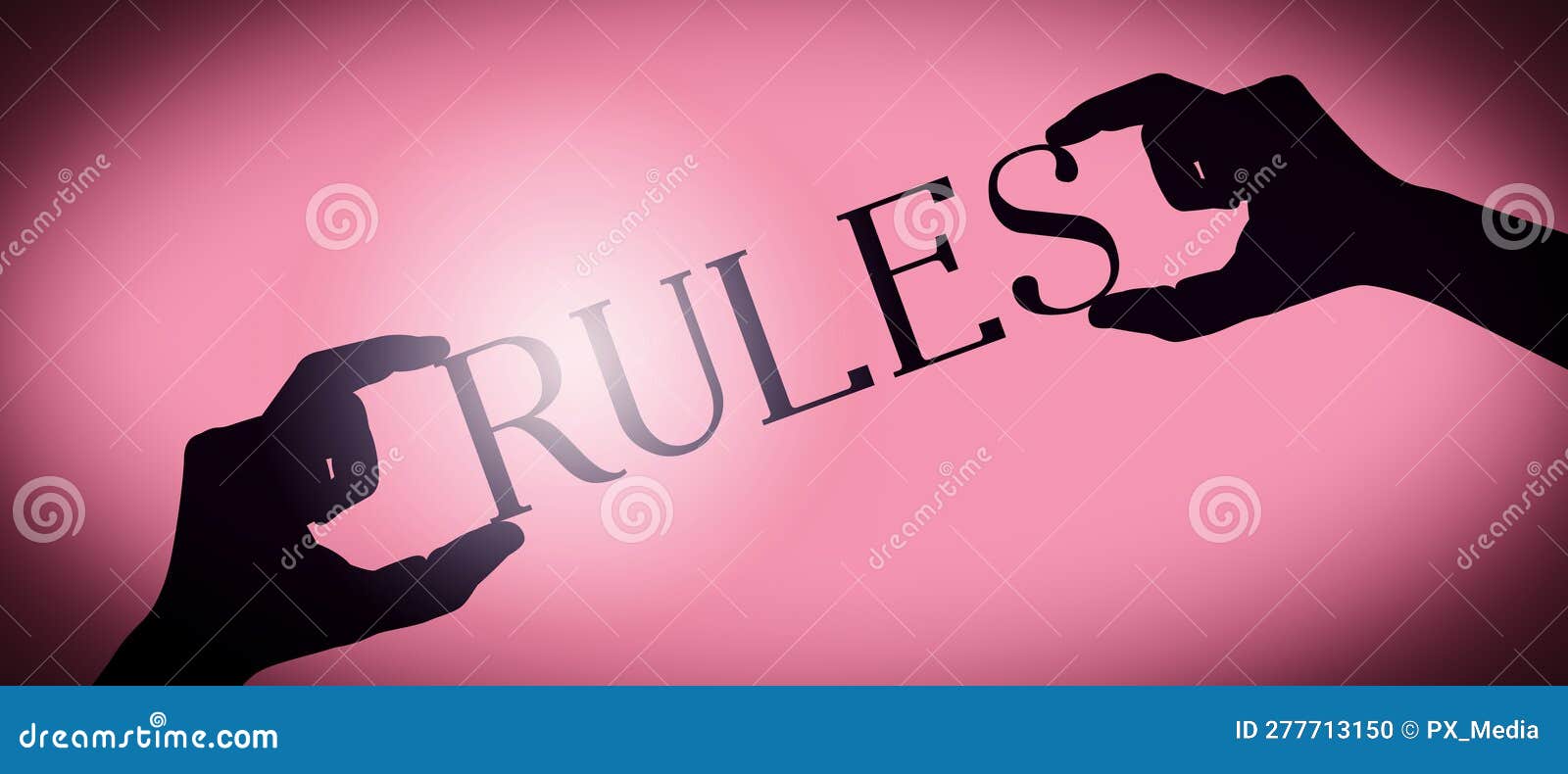 Rules - Human Hands Holding Black Silhouette Word Stock Photo ...