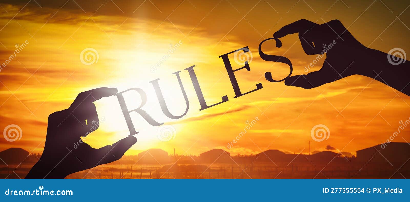 Rules - Human Hands Holding Black Silhouette Word Stock Photo ...