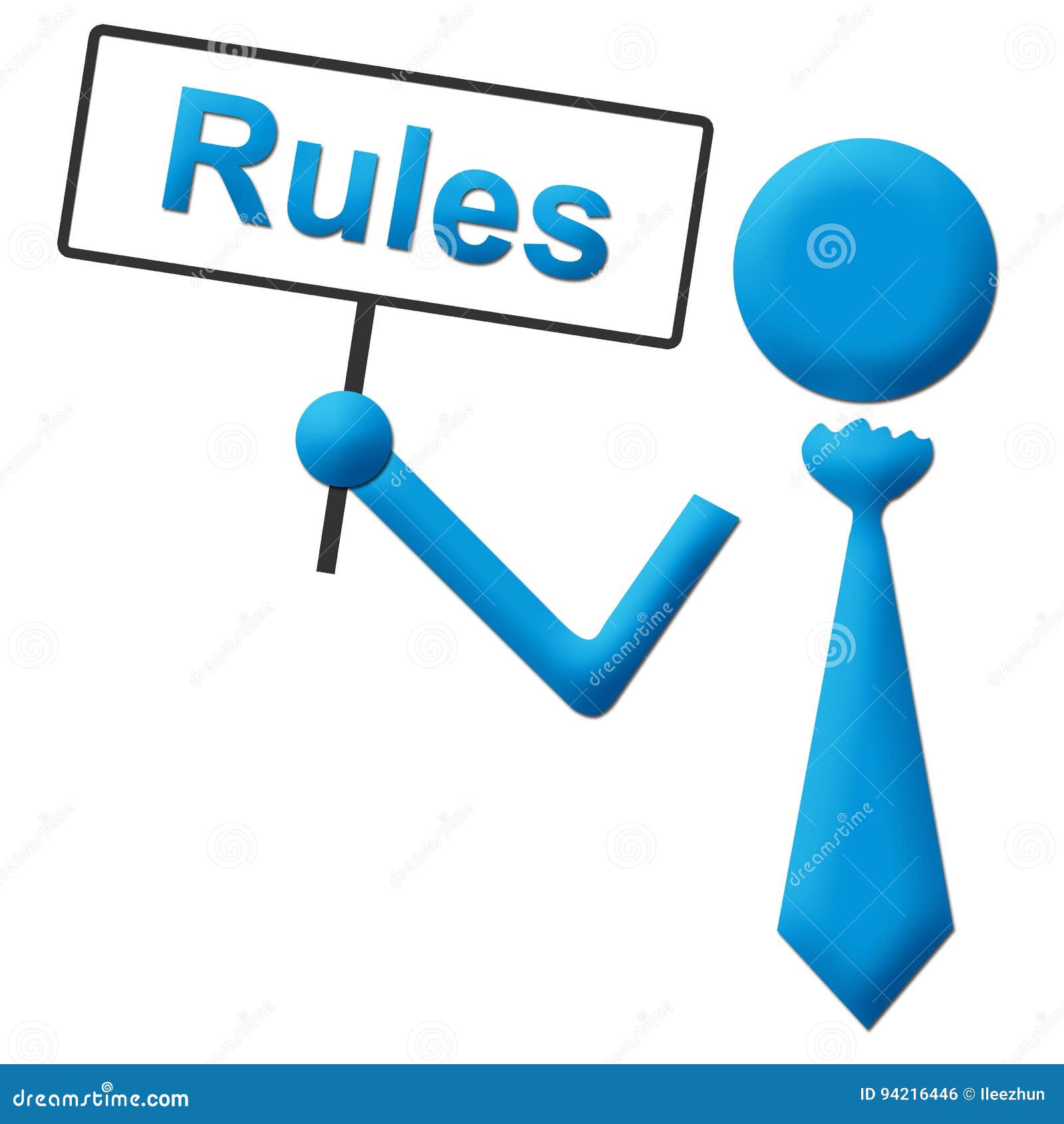 Rules Human Holding Signboard Stock Illustration - Illustration of ...