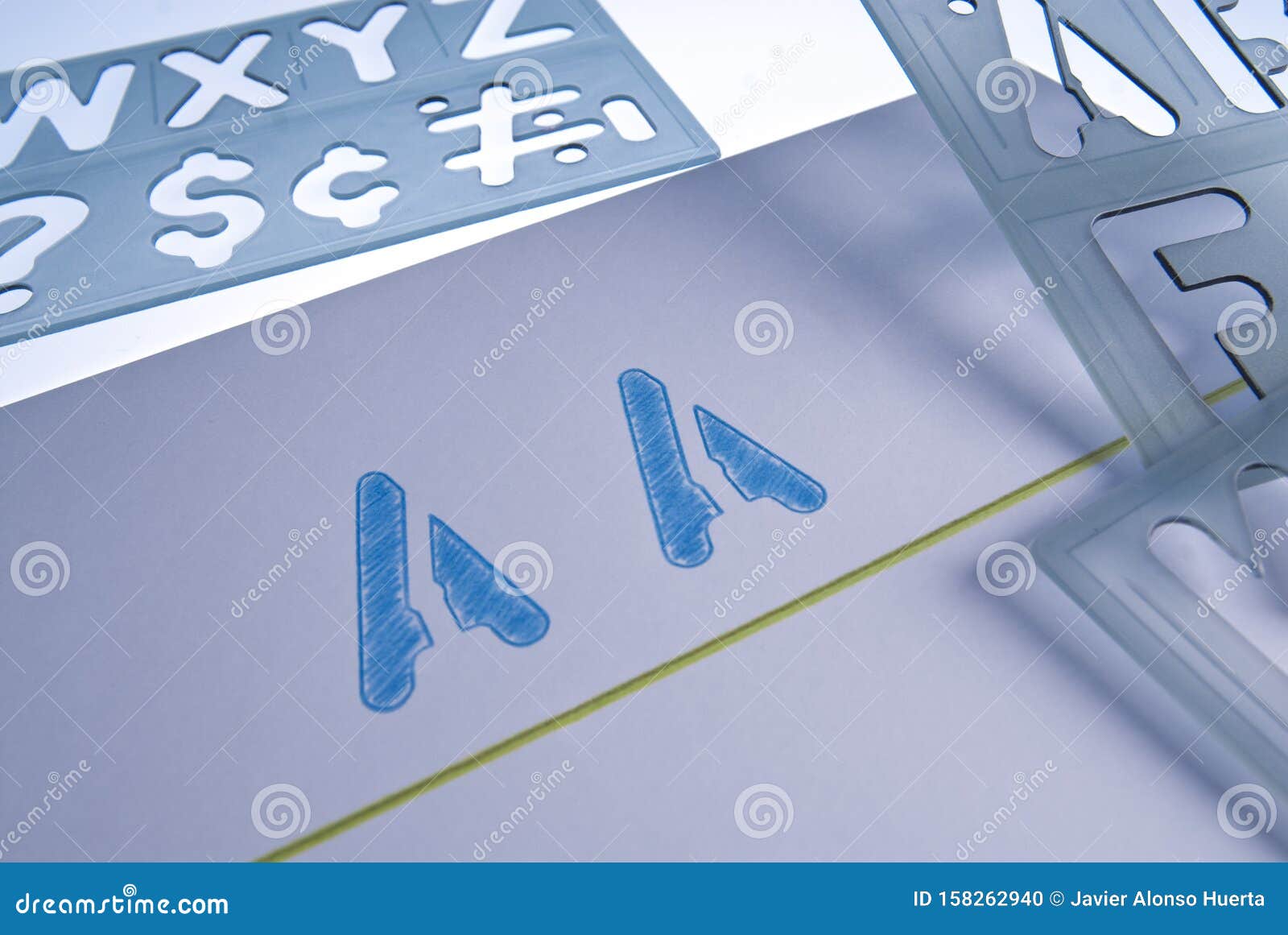 Rules of Letters, Typography Stock Photo - Image of label, drafting ...