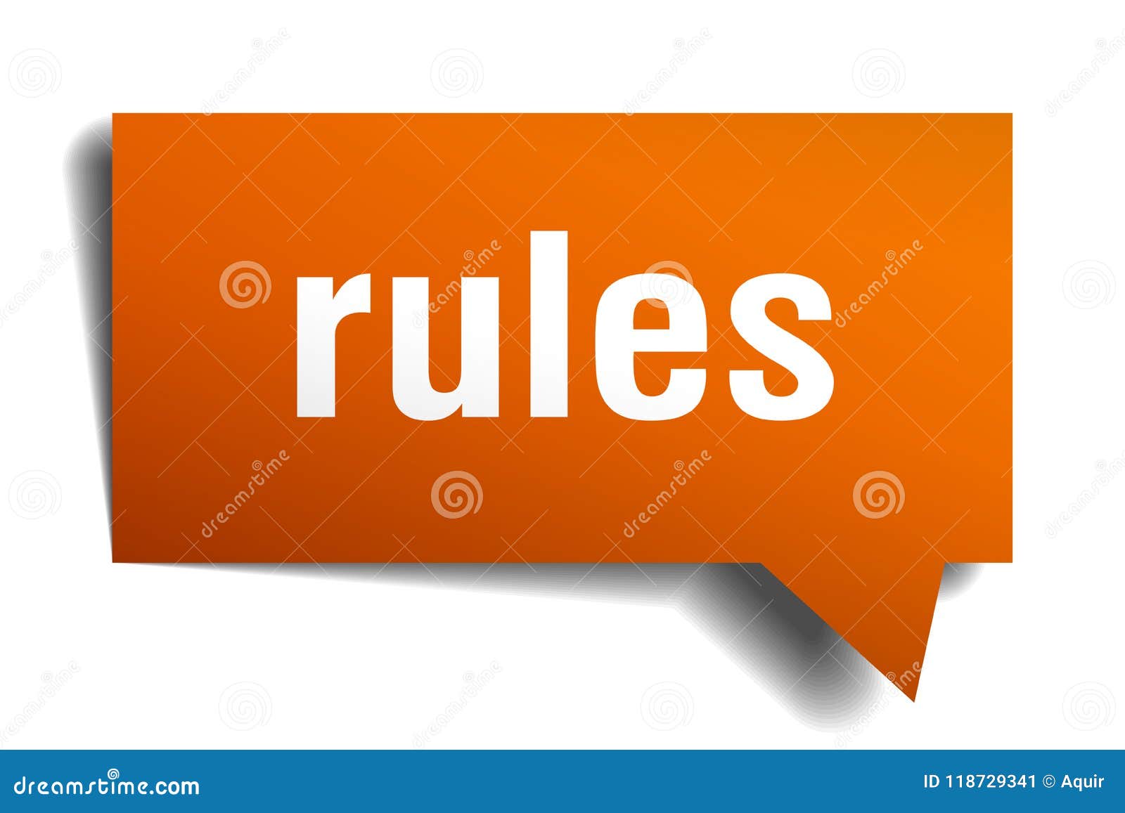 Rules Orange 3d Speech Bubble Stock Vector - Illustration of rules ...