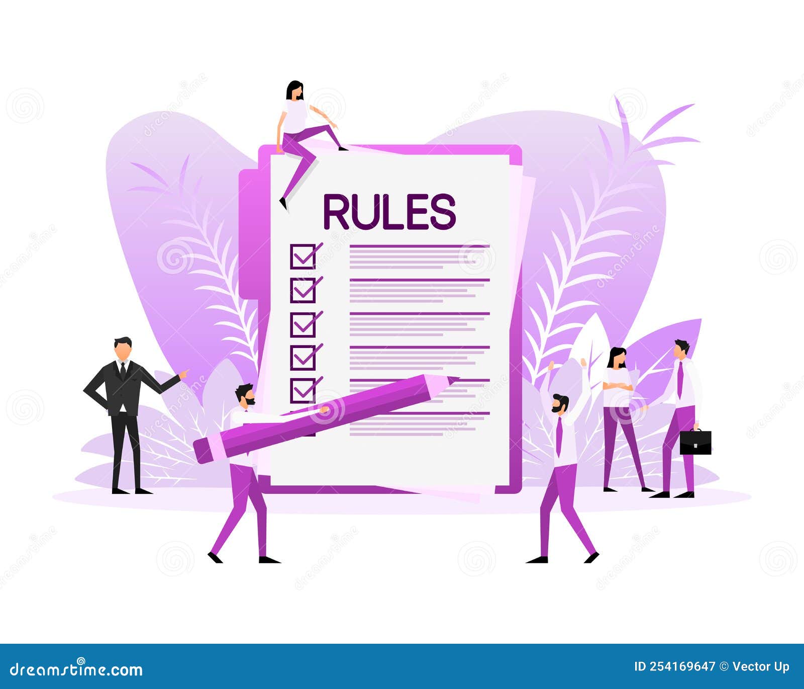 Rules People, Great Design for Any Purposes. Flat Vector Illustration ...