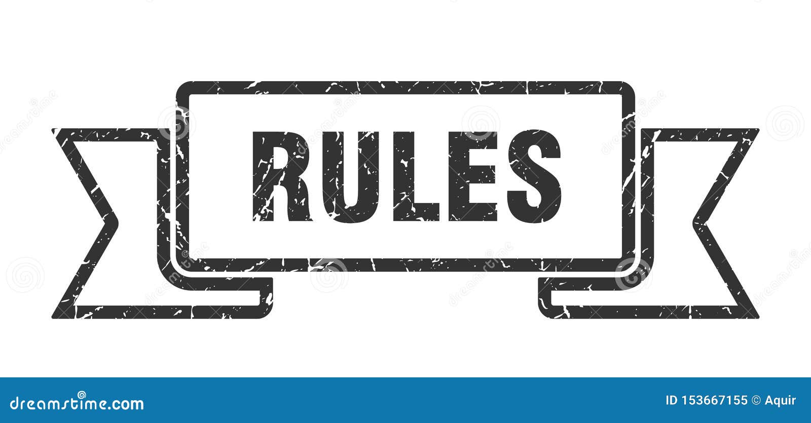 Rules ribbon. stock vector. Illustration of rules, grey - 153667155