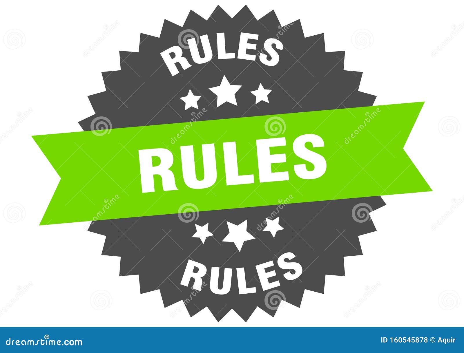 Rules stock vector. Illustration of white, seal, green - 160545878