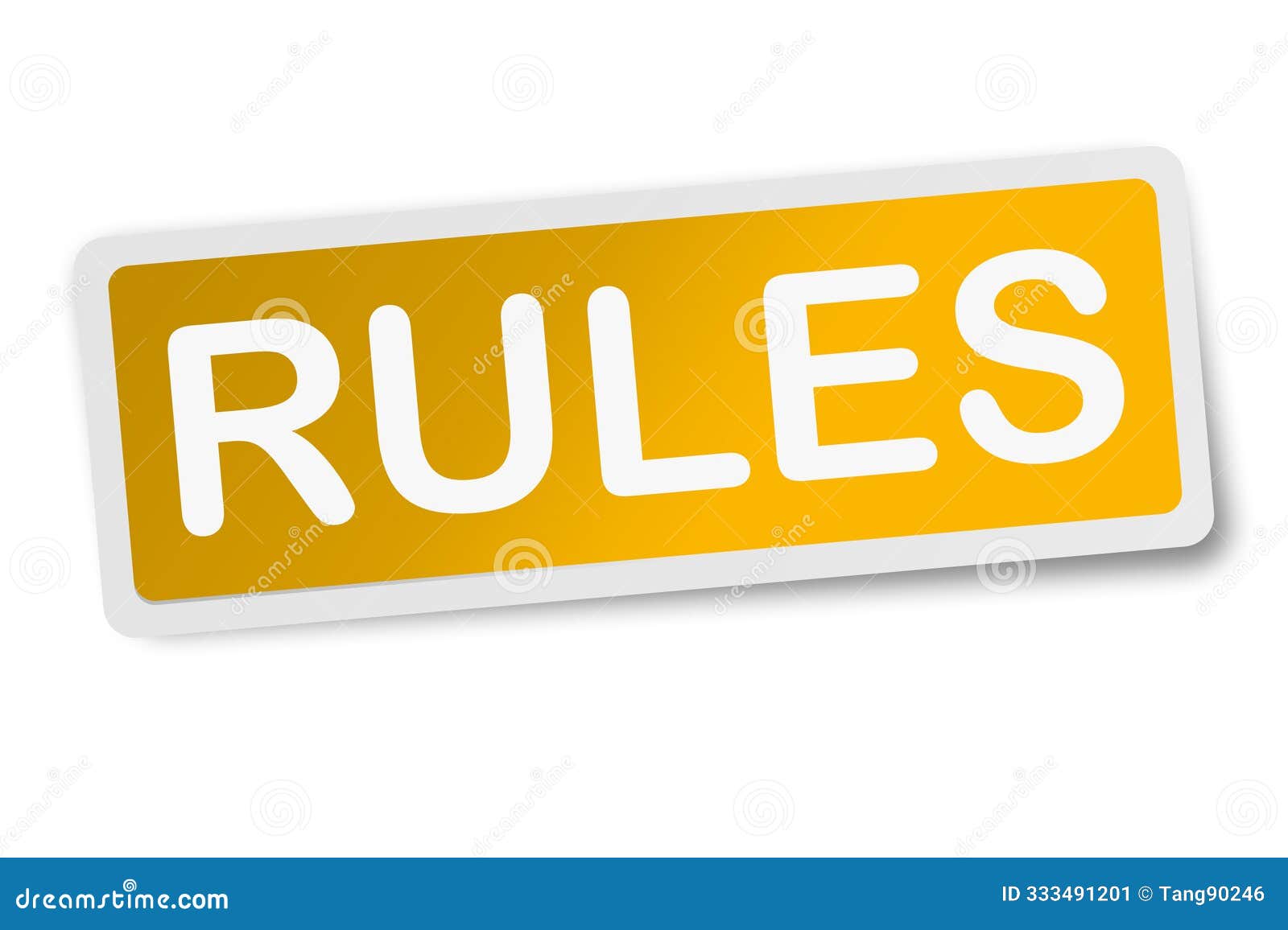 Rules Square Sticker Isolated on White Stock Illustration ...