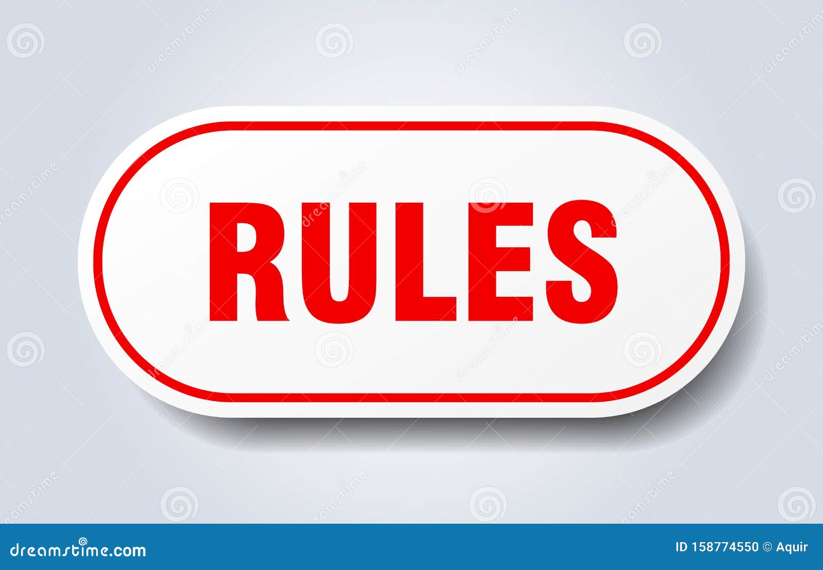 Rules sticker. stock vector. Illustration of paper, rounded - 158774550