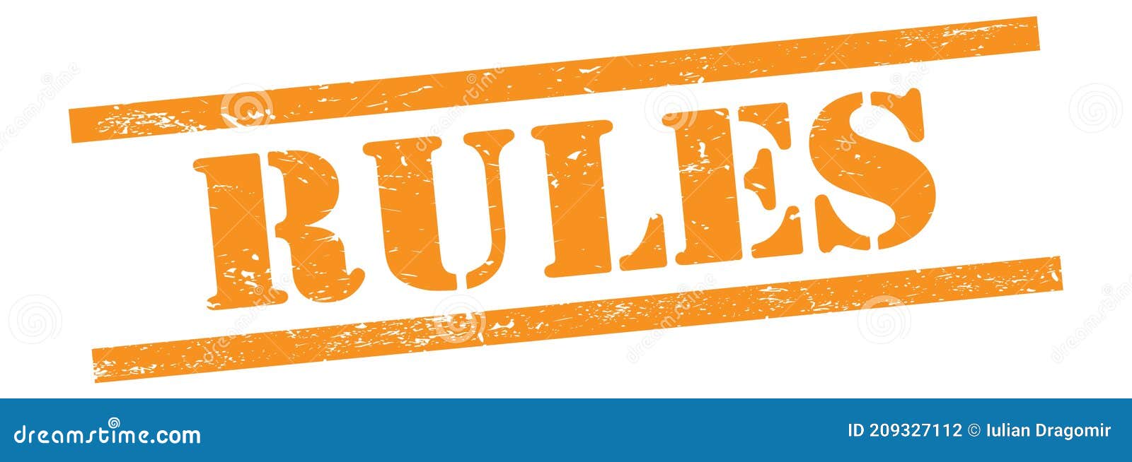 RULES Text on Orange Grungy Lines Stamp Stock Illustration ...