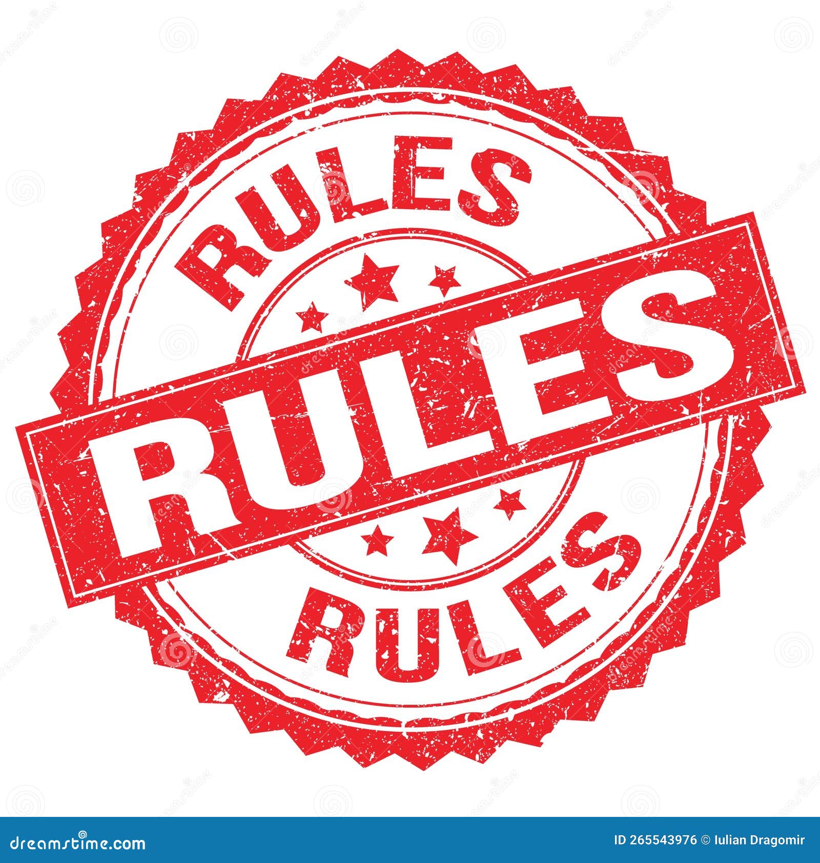 RULES Text on Red Round Stamp Sign Stock Illustration - Illustration of ...