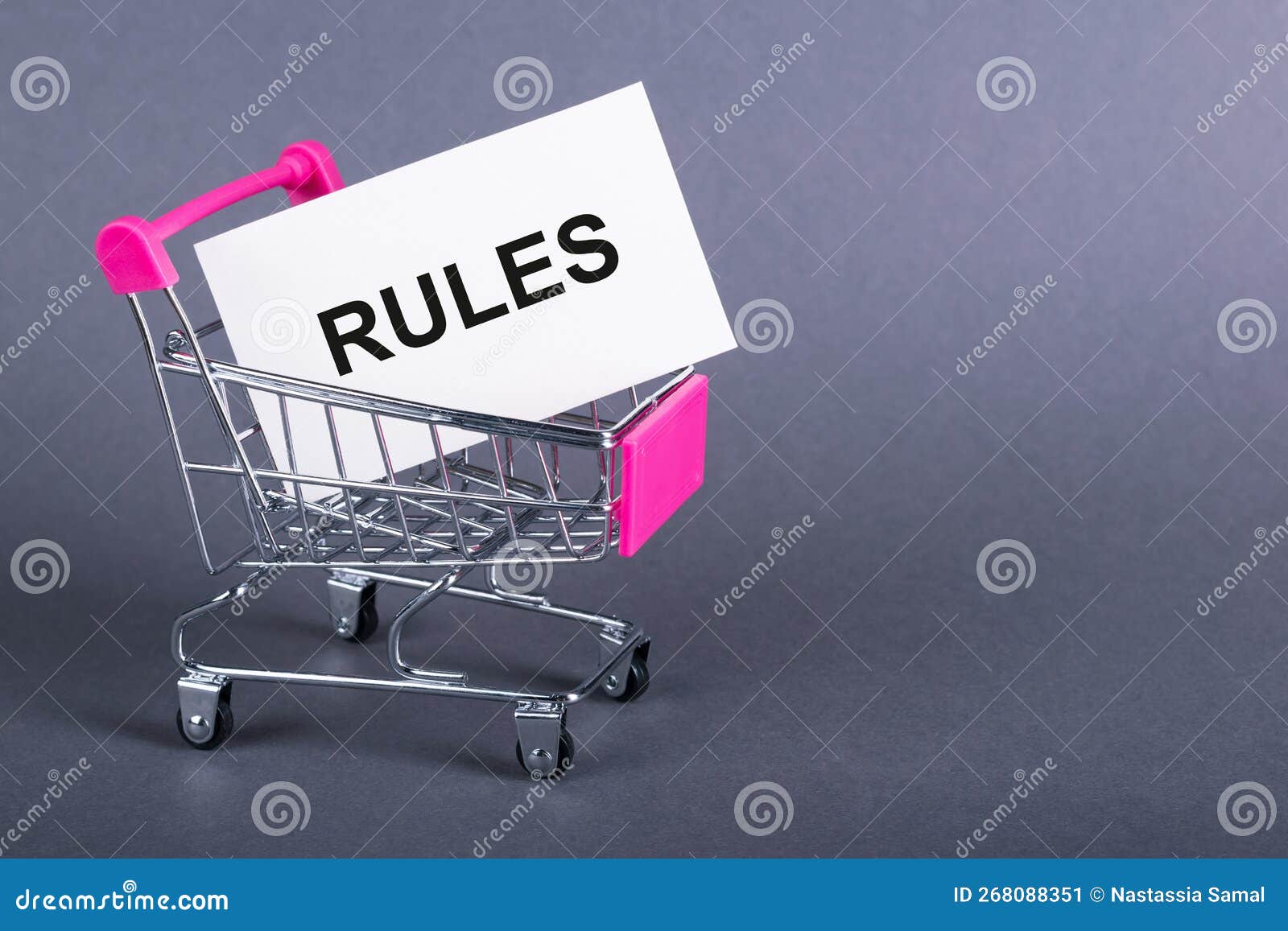 RULES Text on a White Paper on Shopping Trolley Stock Image - Image of ...