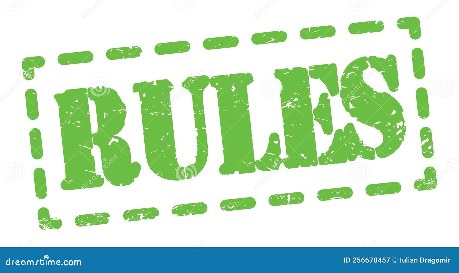 RULES Text Written on Green Stamp Sign Stock Illustration ...