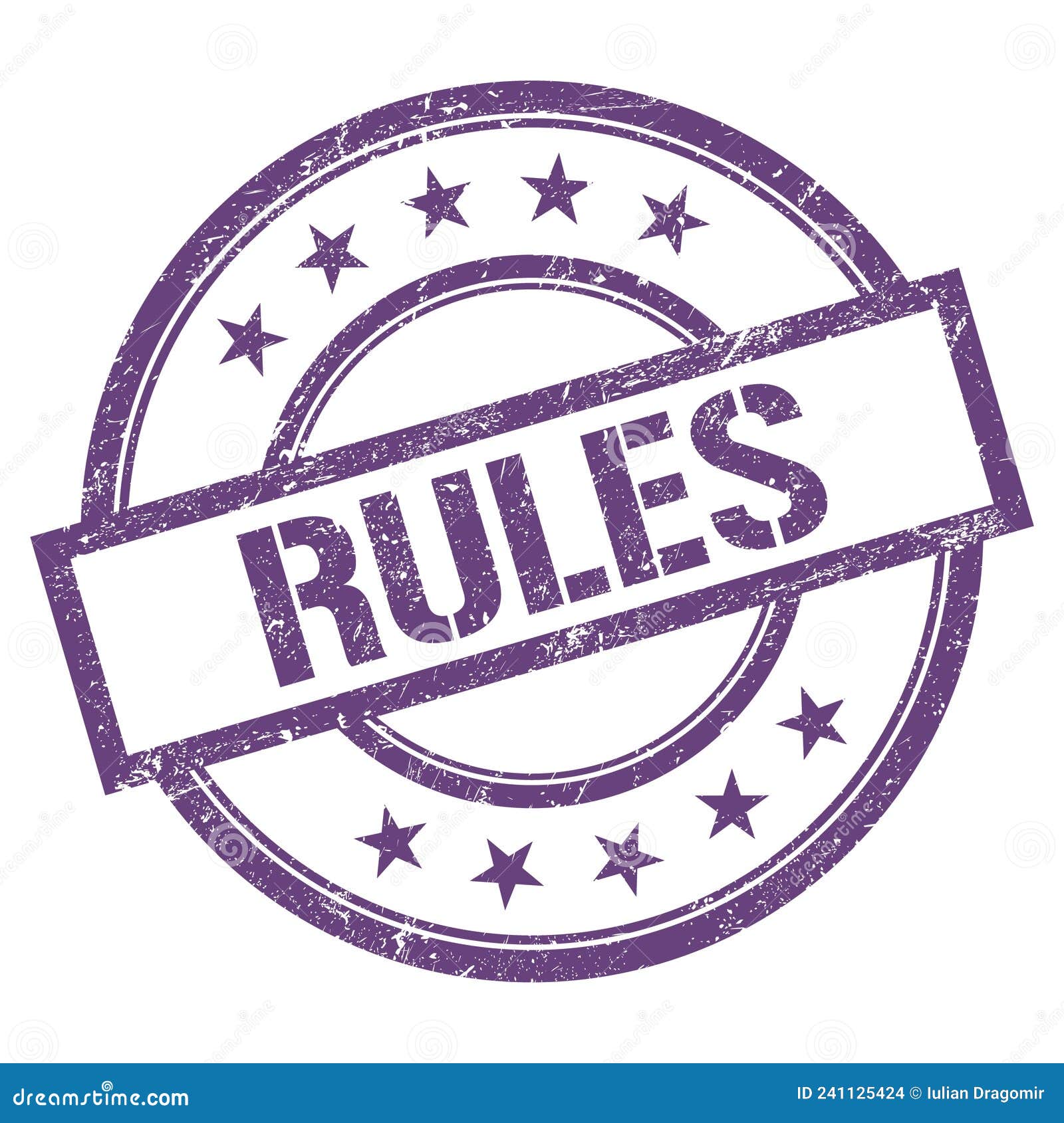 RULES Text Written on Purple Violet Vintage Stamp Stock Illustration ...