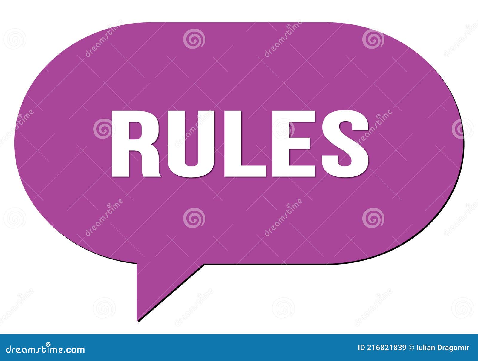 RULES Text Written in a Violet Speech Bubble Stock Illustration ...