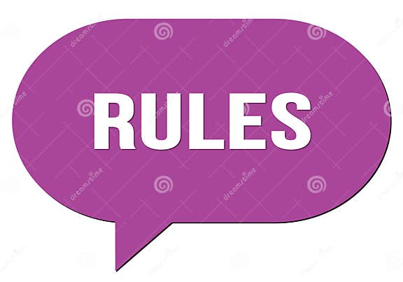 RULES Text Written in a Violet Speech Bubble Stock Illustration ...