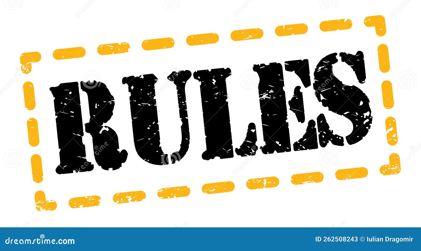 RULES Text Written on Yellow-black Stamp Sign Stock Illustration ...