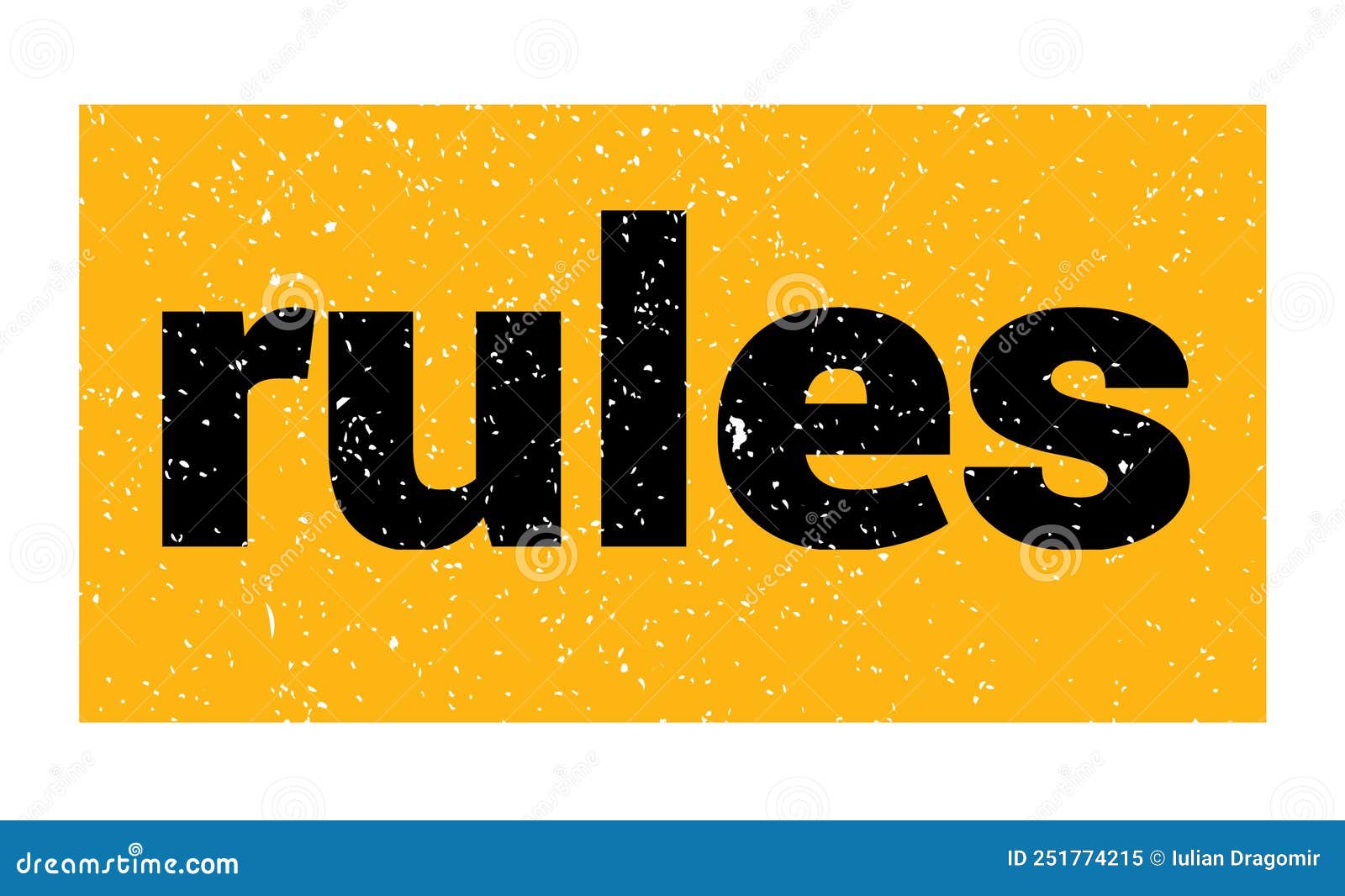 Rules Text Written on Yellow-black Stamp Sign Stock Illustration ...