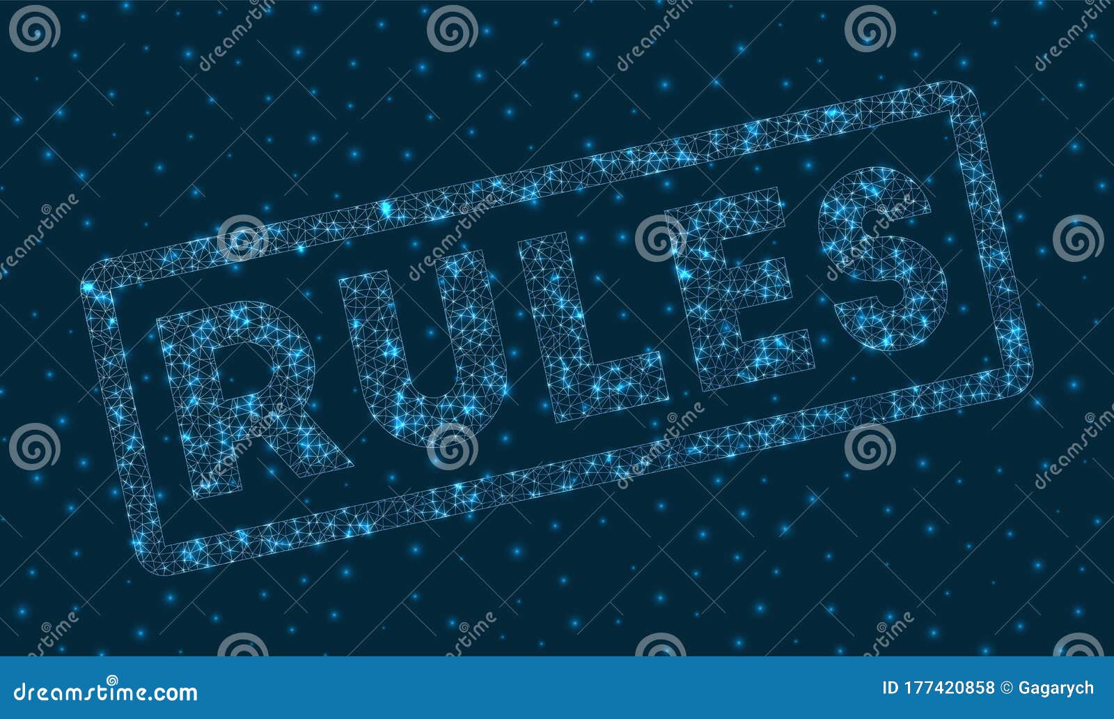 Rules Word in Digital Style. Stock Vector - Illustration of democrat ...
