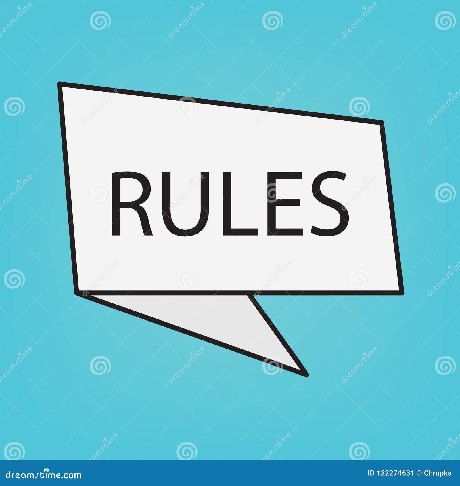 Rules word on sticker stock vector. Illustration of control - 122274631