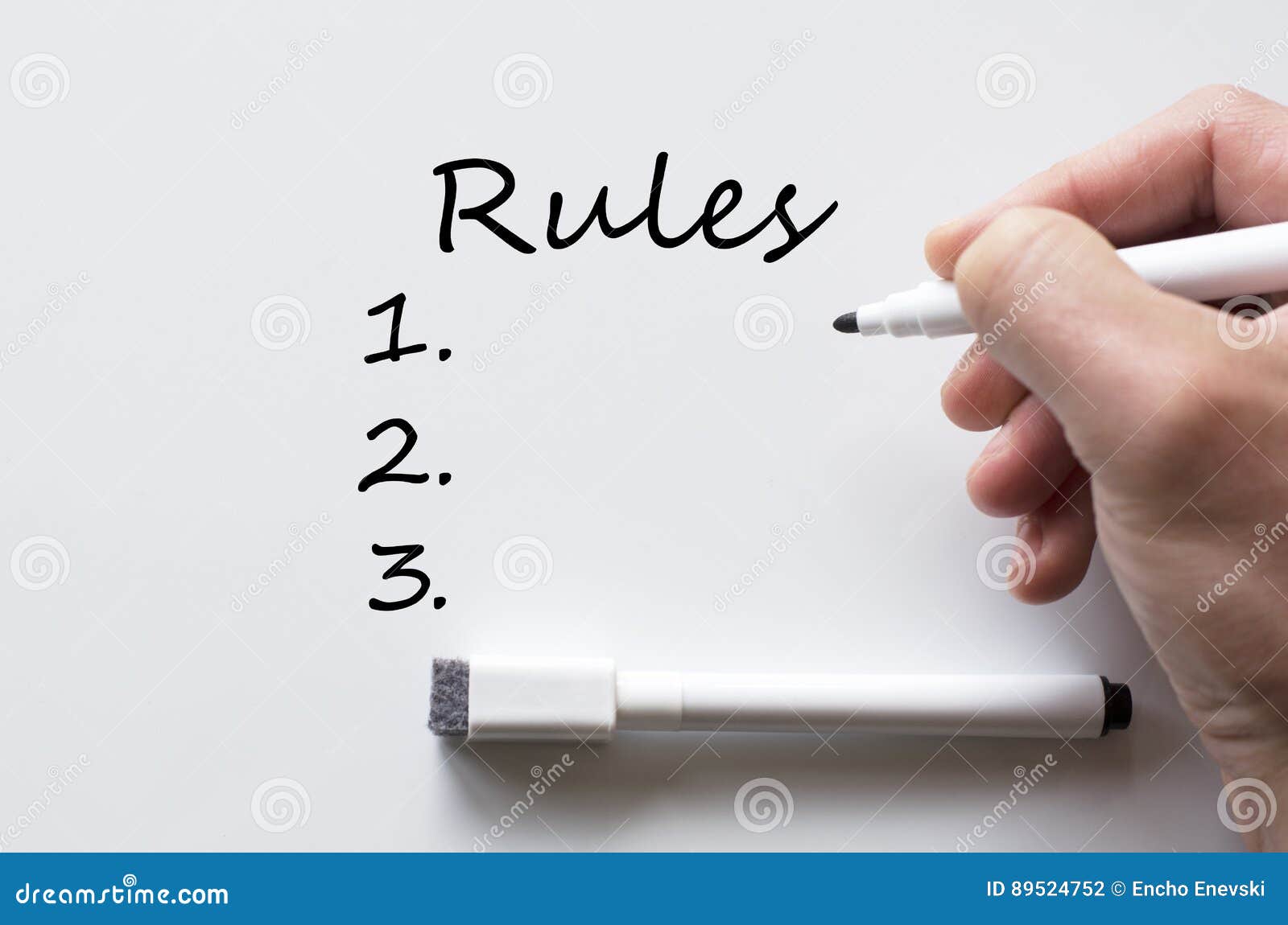 Rules Written on Whiteboard Stock Photo - Image of principle, hand ...