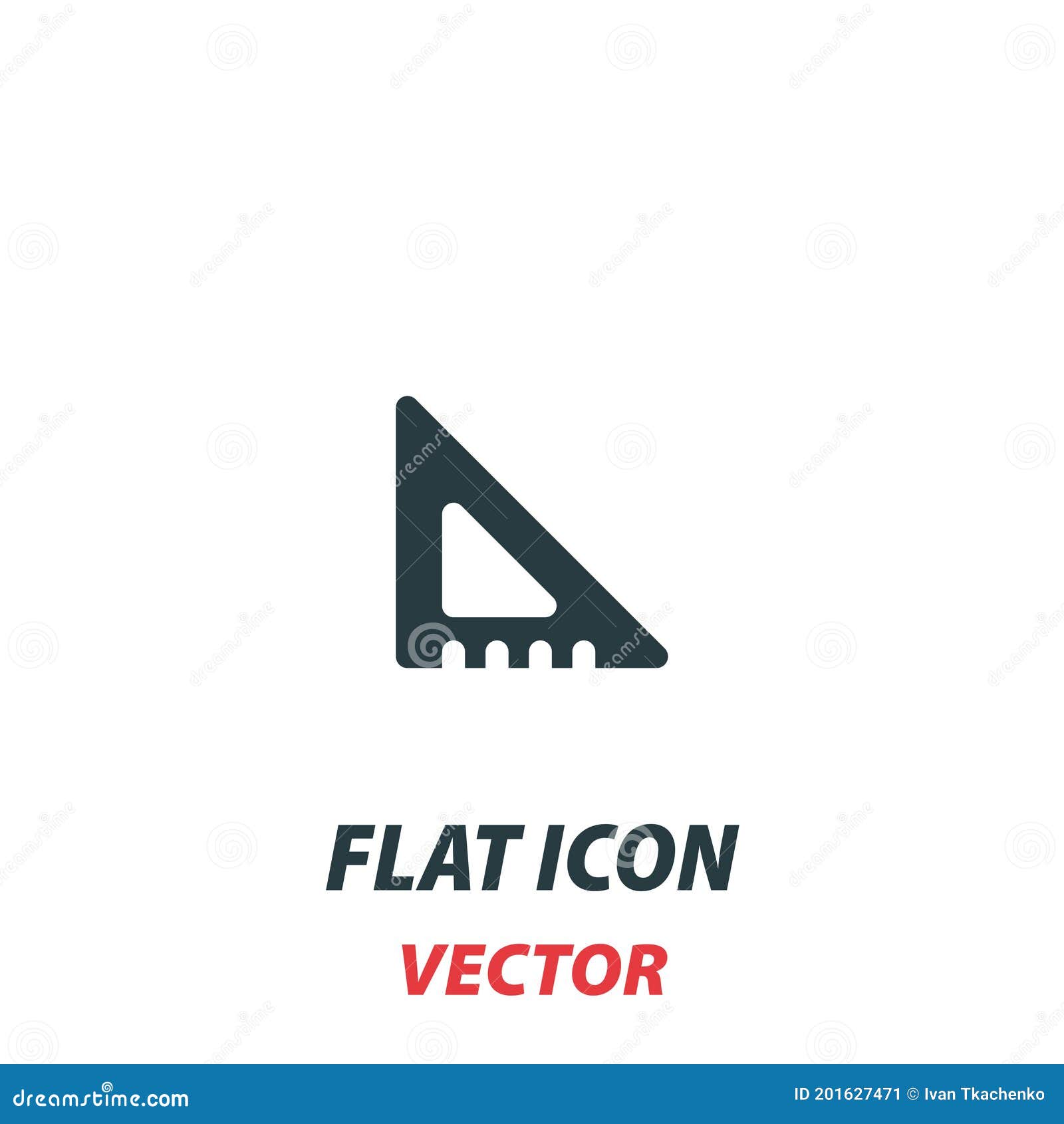 Ruller Icon in a Flat Style. Vector Illustration Pictogram on White ...