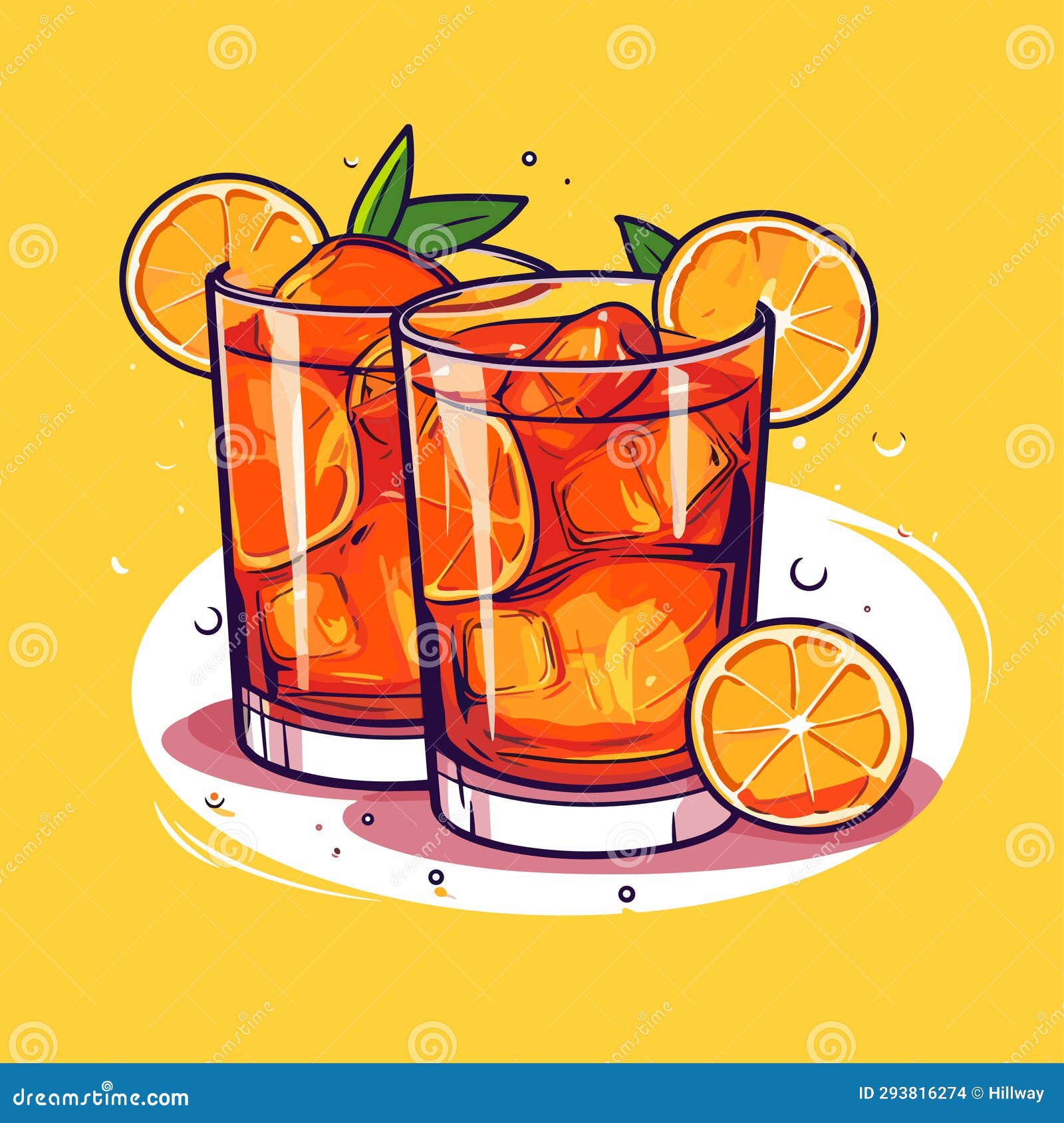 Rum Cocktail in Two Glasses, Simple Vector Icon Stock Vector ...