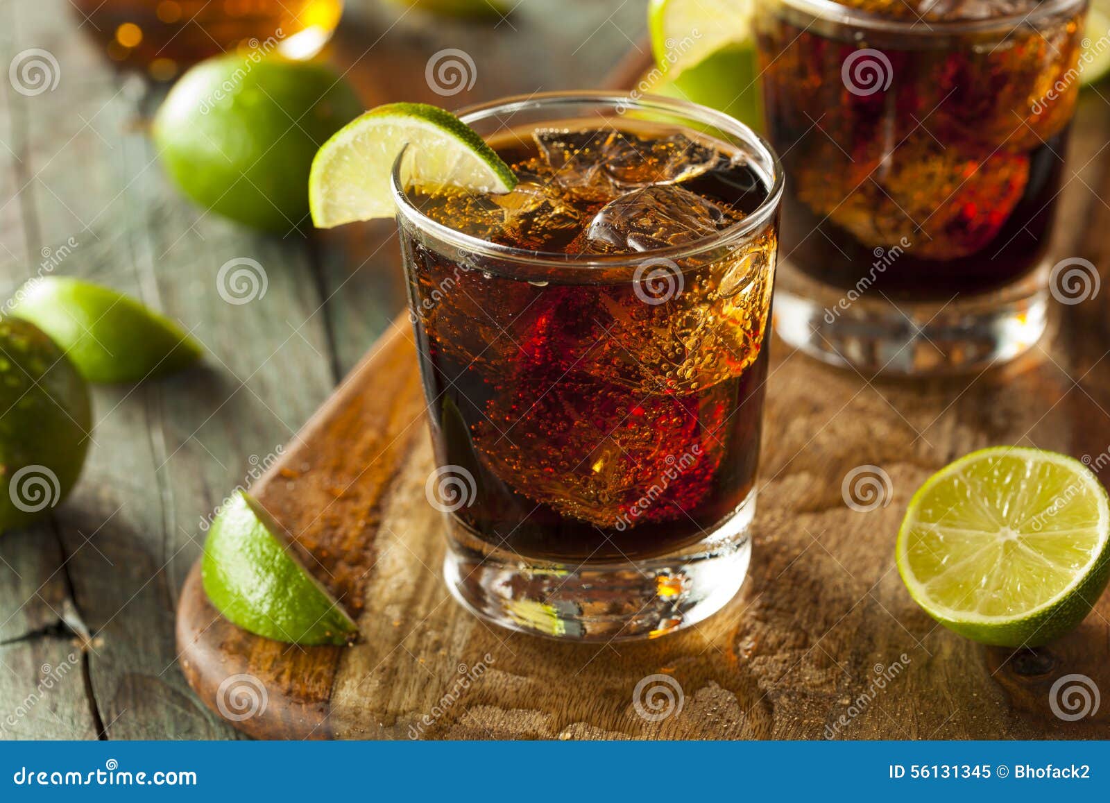 Rum and Cola Cuba Libre stock image. Image of citrus - 56131345