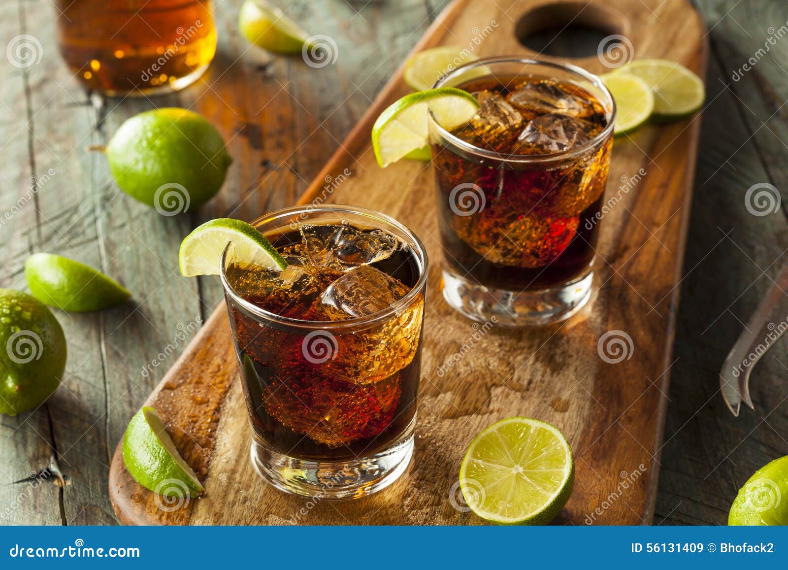 Rum and Cola Cuba Libre stock image. Image of garnish - 56131409