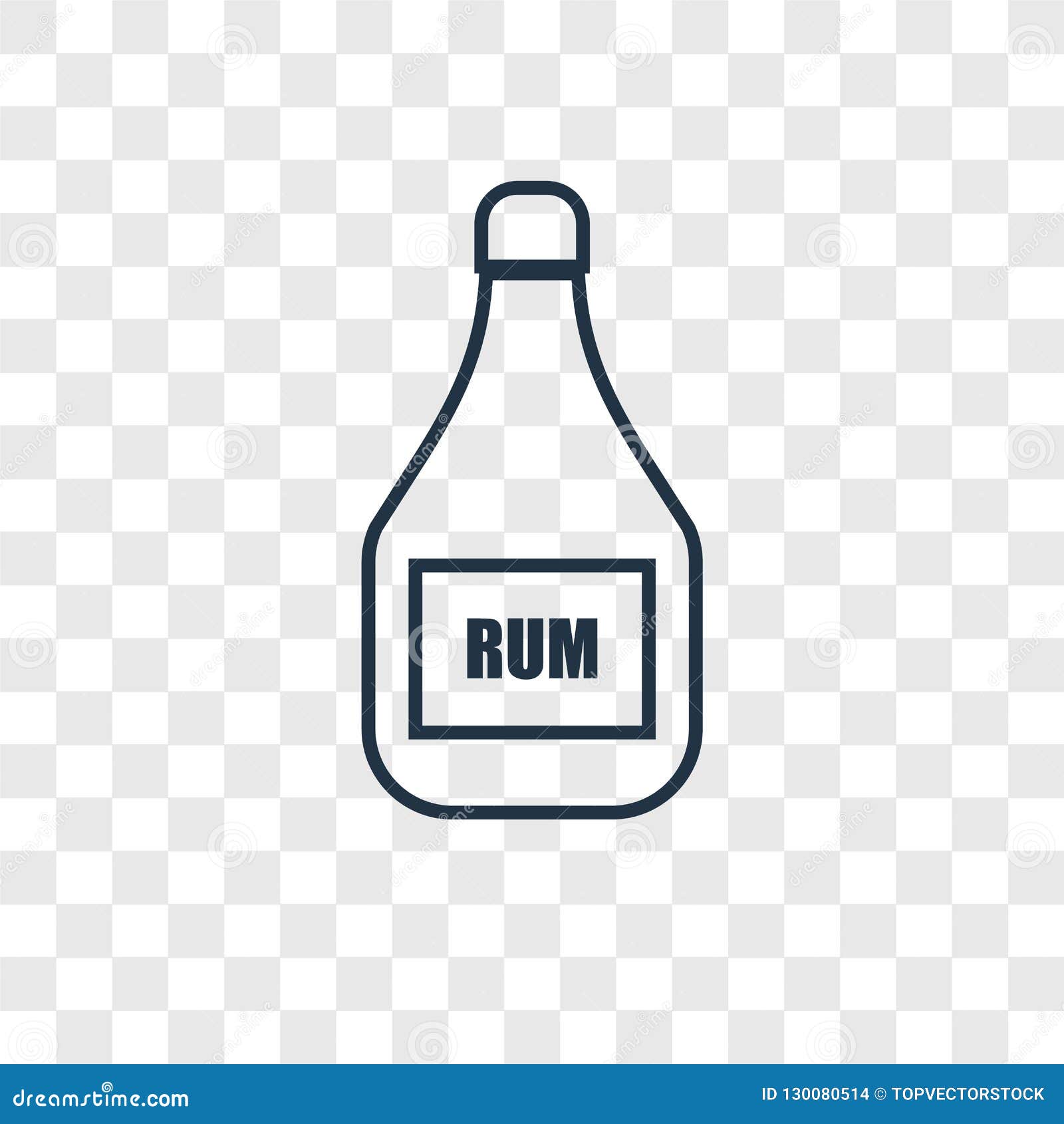 Rum Concept Vector Linear Icon Isolated on Transparent Background, Rum ...