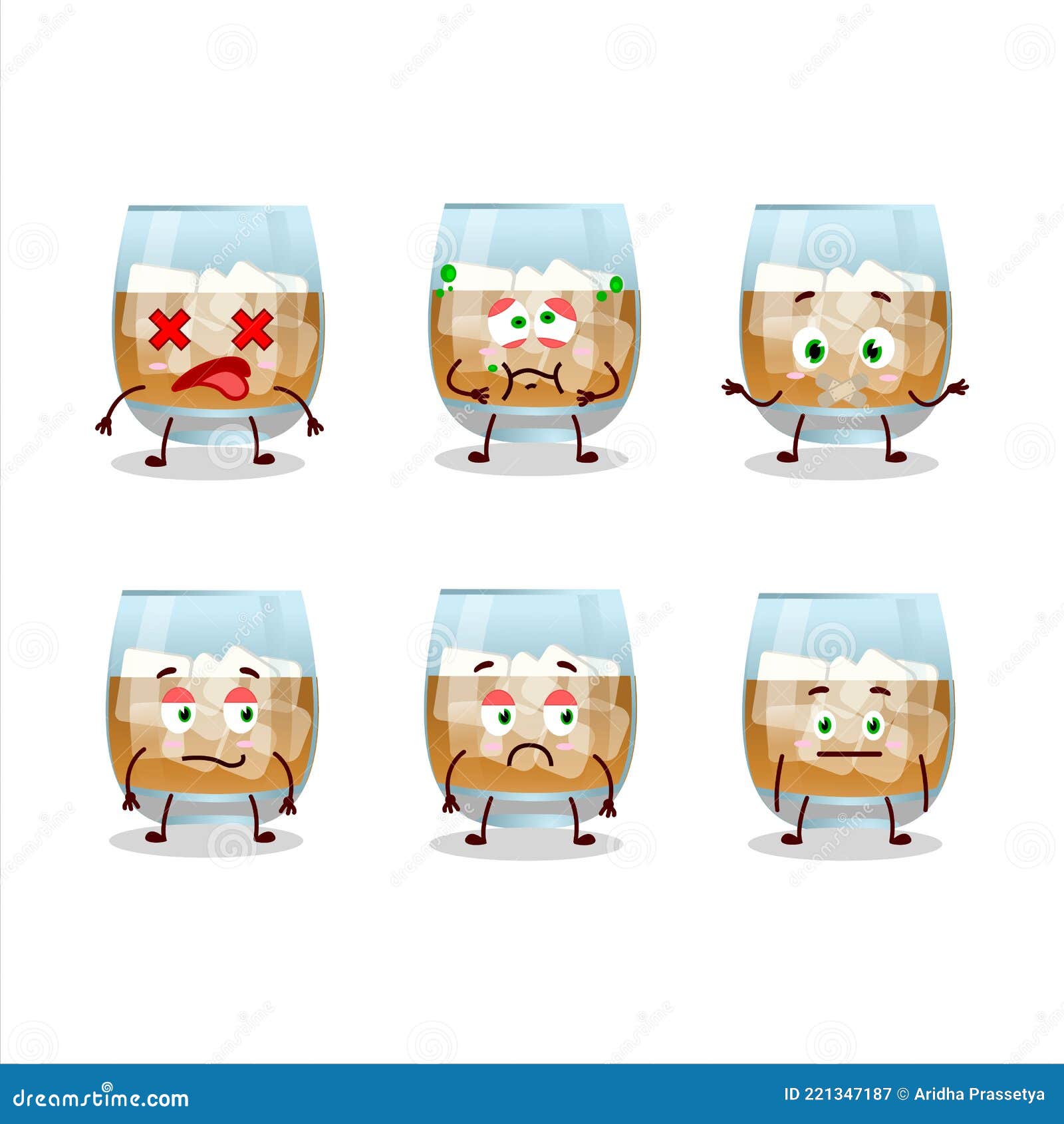 Rum Drink Cartoon Character with Nope Expression Stock Vector ...